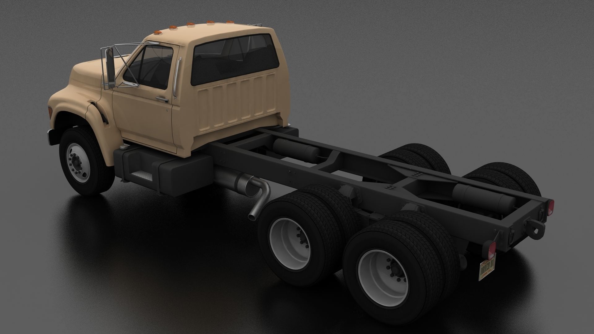3D model F-Series FT-900 Truck Chassis Tandem Axle 1995 VR / AR / low ...