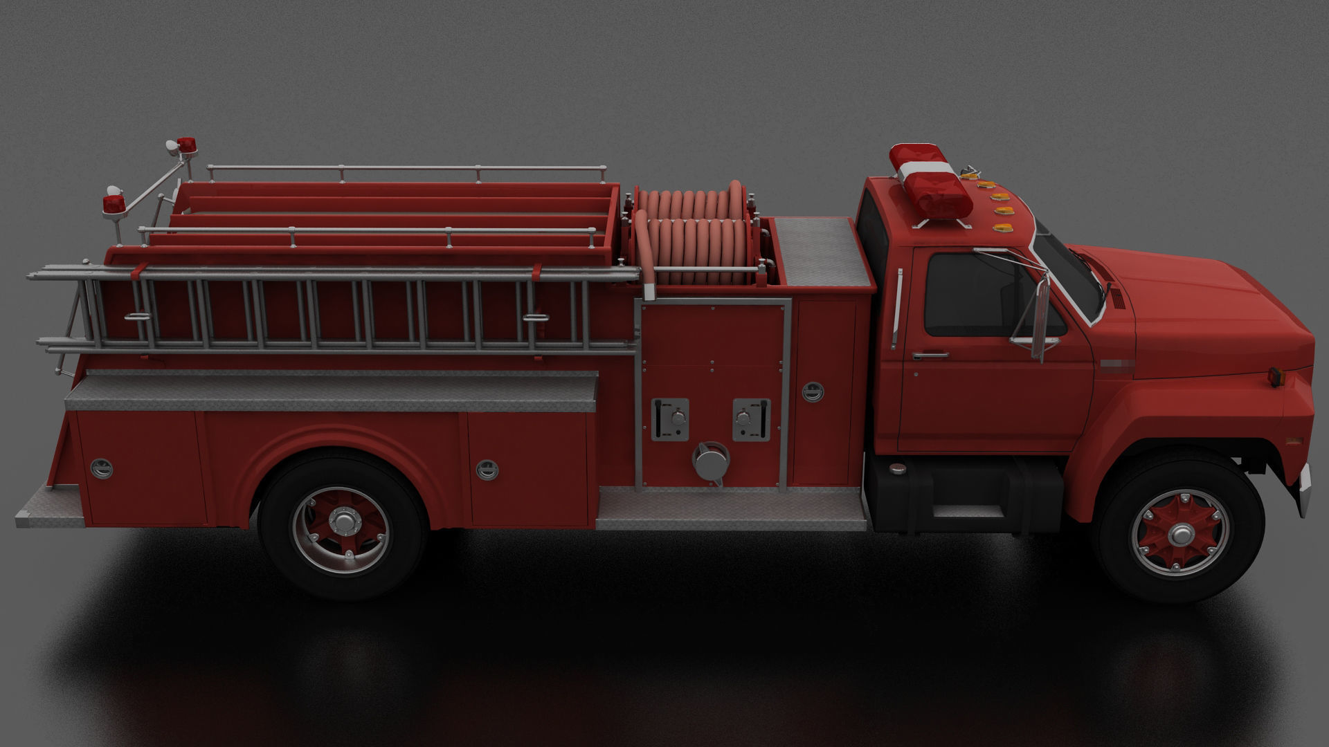 3D model F-Series F-800 FireTruck Unmarked 1985 VR / AR / low-poly ...