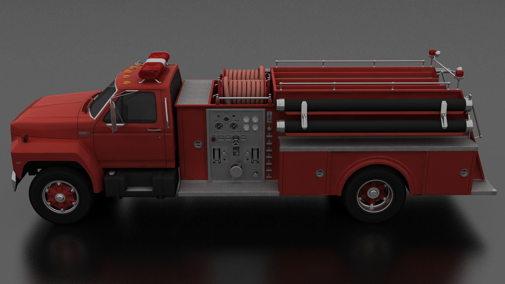 3D model F-Series F-800 FireTruck Unmarked 1985 VR / AR / low-poly ...