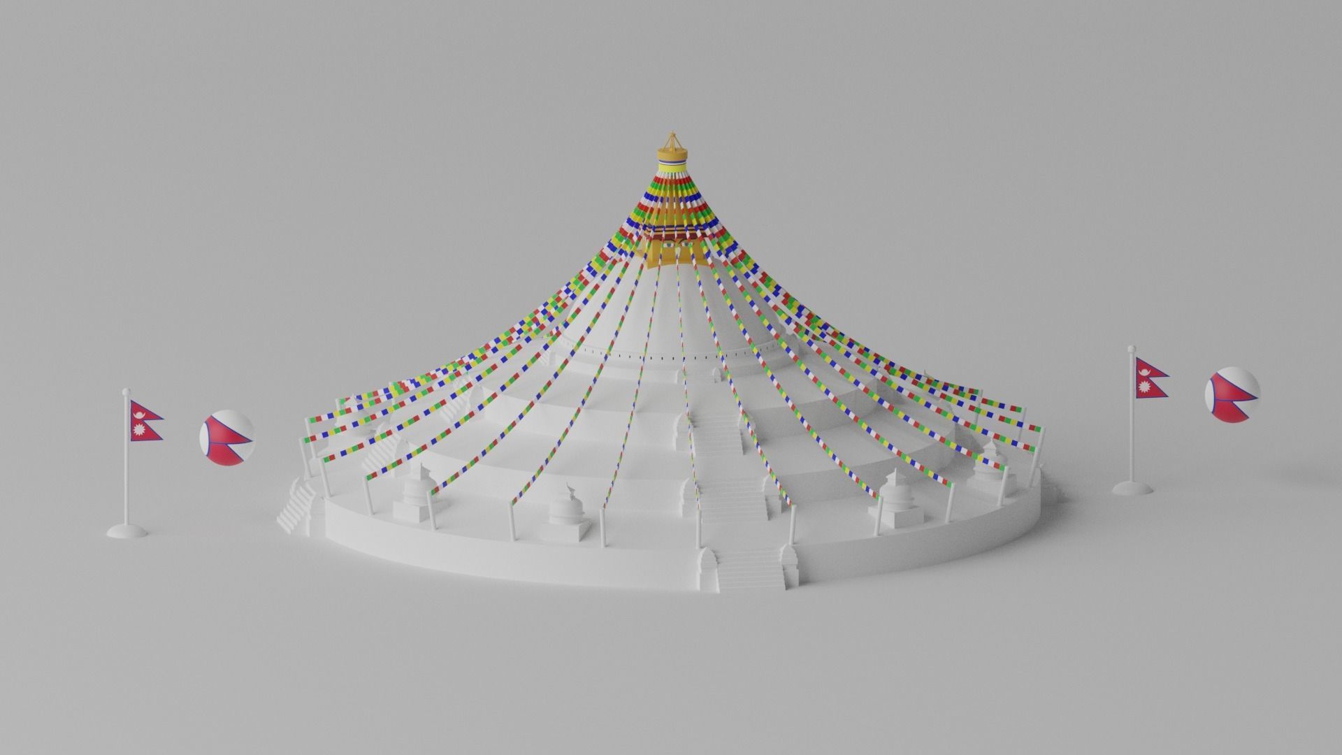 Boudhanath Stupa Kathmandu Nepal 3D model | CGTrader