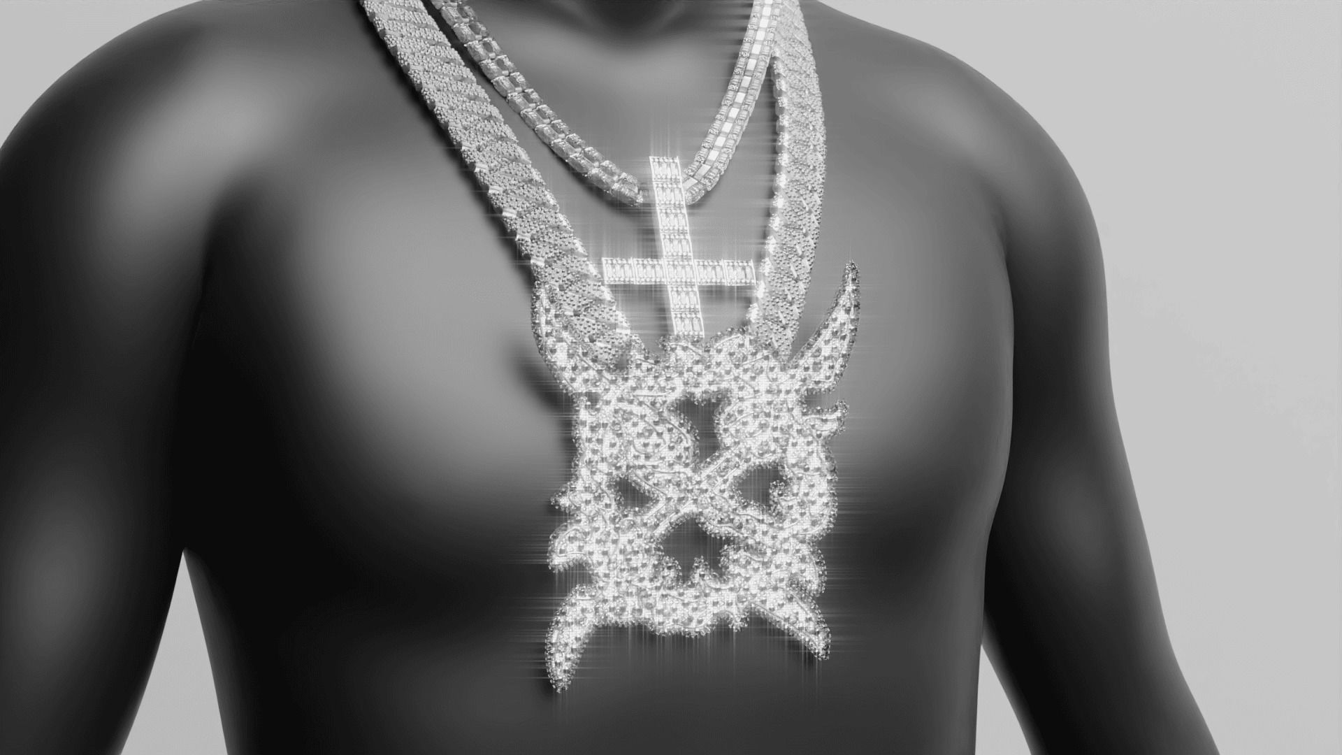 ken carson - chaos chain 3d iced out 3D model | CGTrader