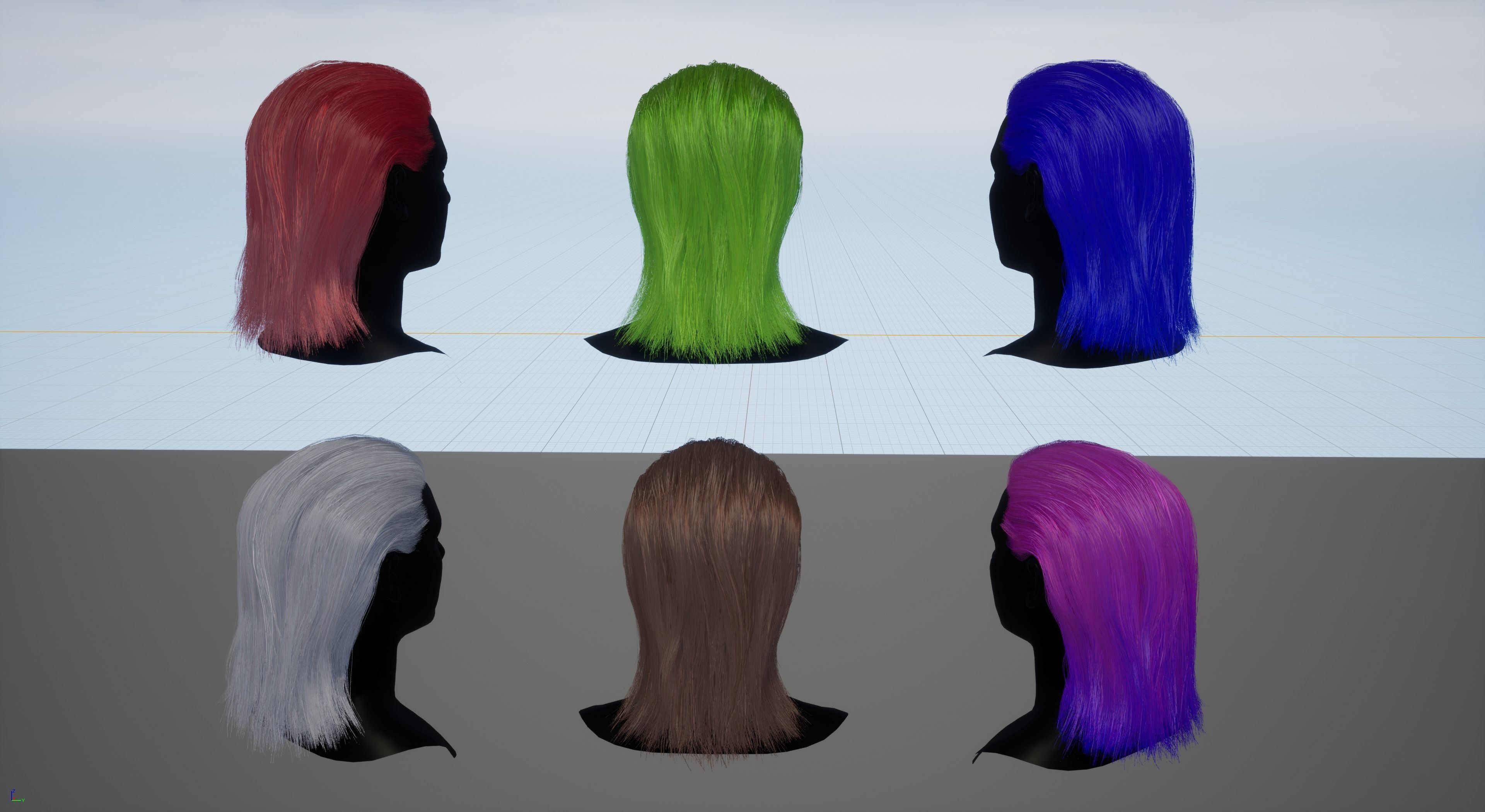 3D model Real time slick back long hairstyle VR / AR / low-poly | CGTrader