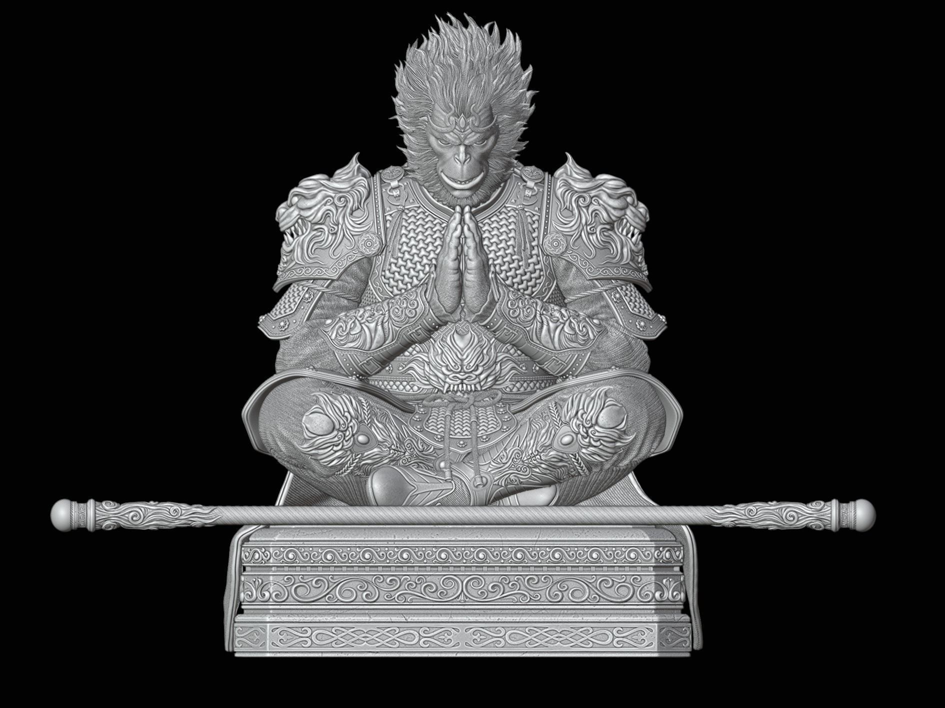 Monkey king king monkey Sun Wukong 3D model 3D printable | CGTrader