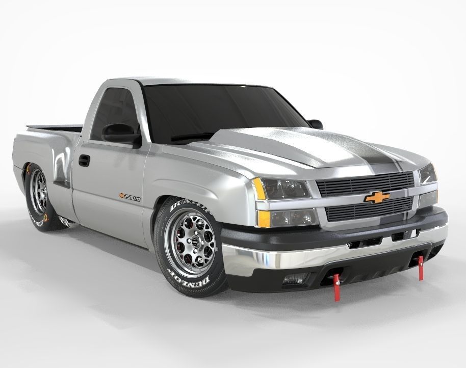 Chevy 2500 Hd Single Cab Drag Tuning 3D model | CGTrader