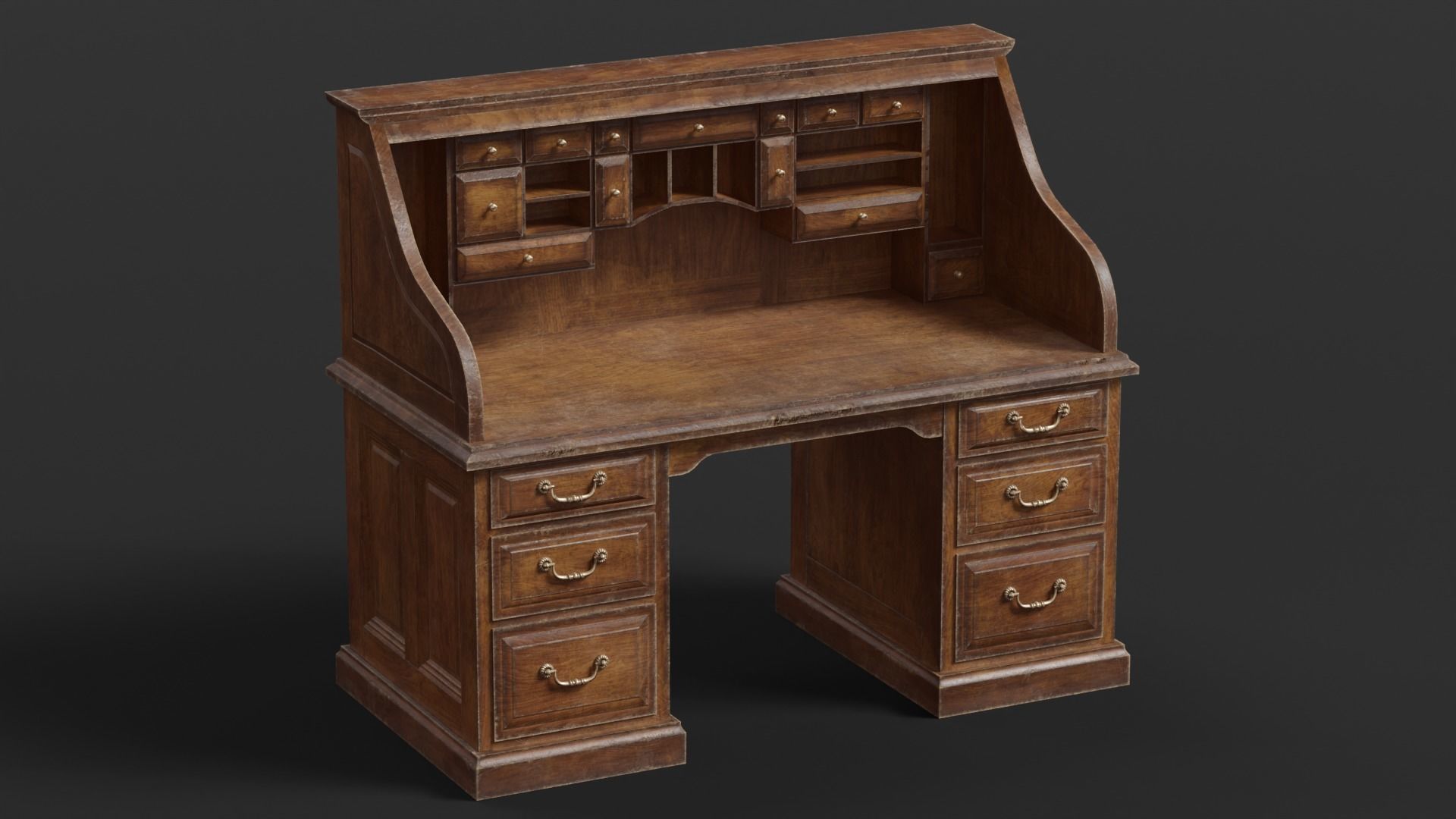 3D model Writing Desk - Old- Low Poly VR / AR / low-poly | CGTrader