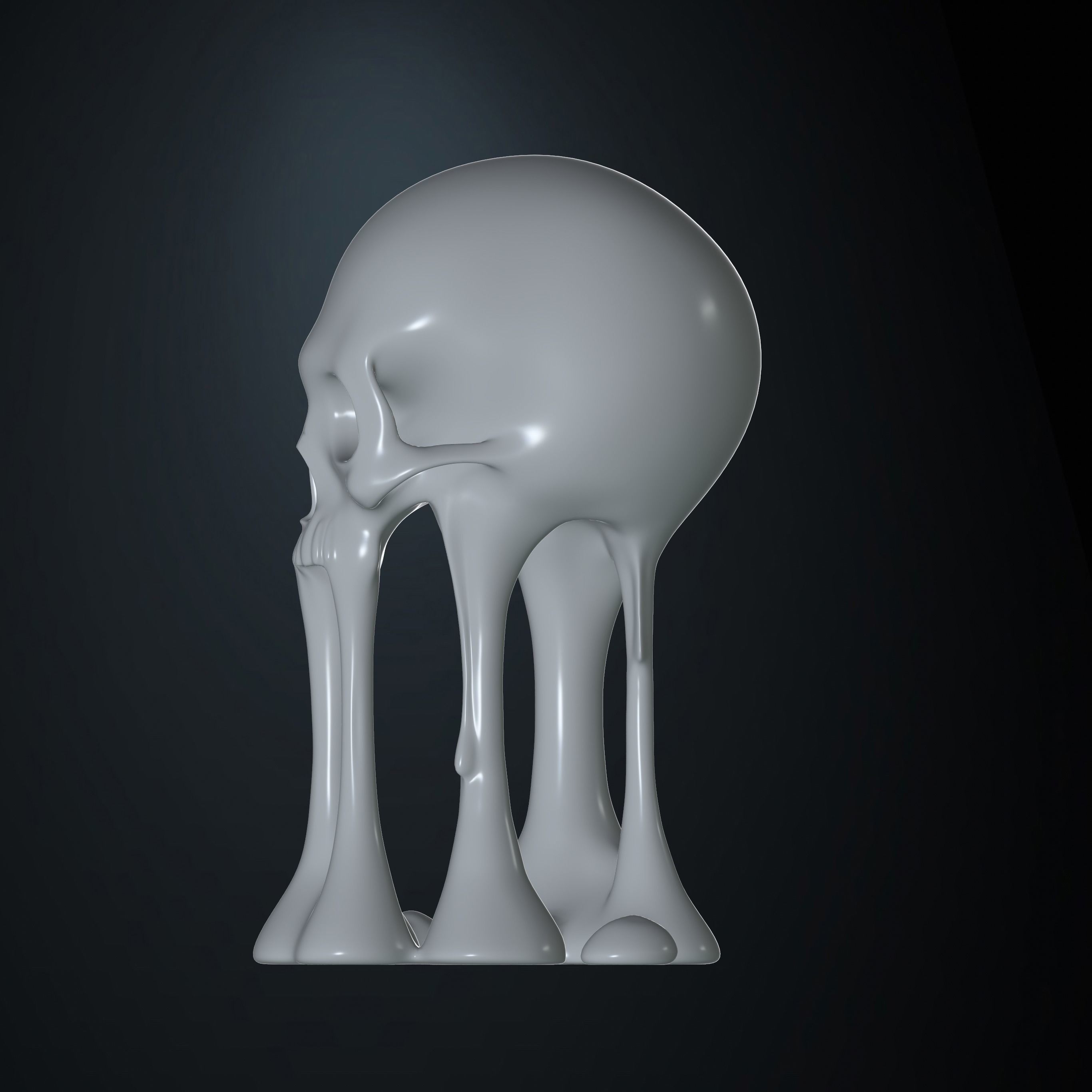 Floating Melted Skull Statue 3D model 3D printable | CGTrader