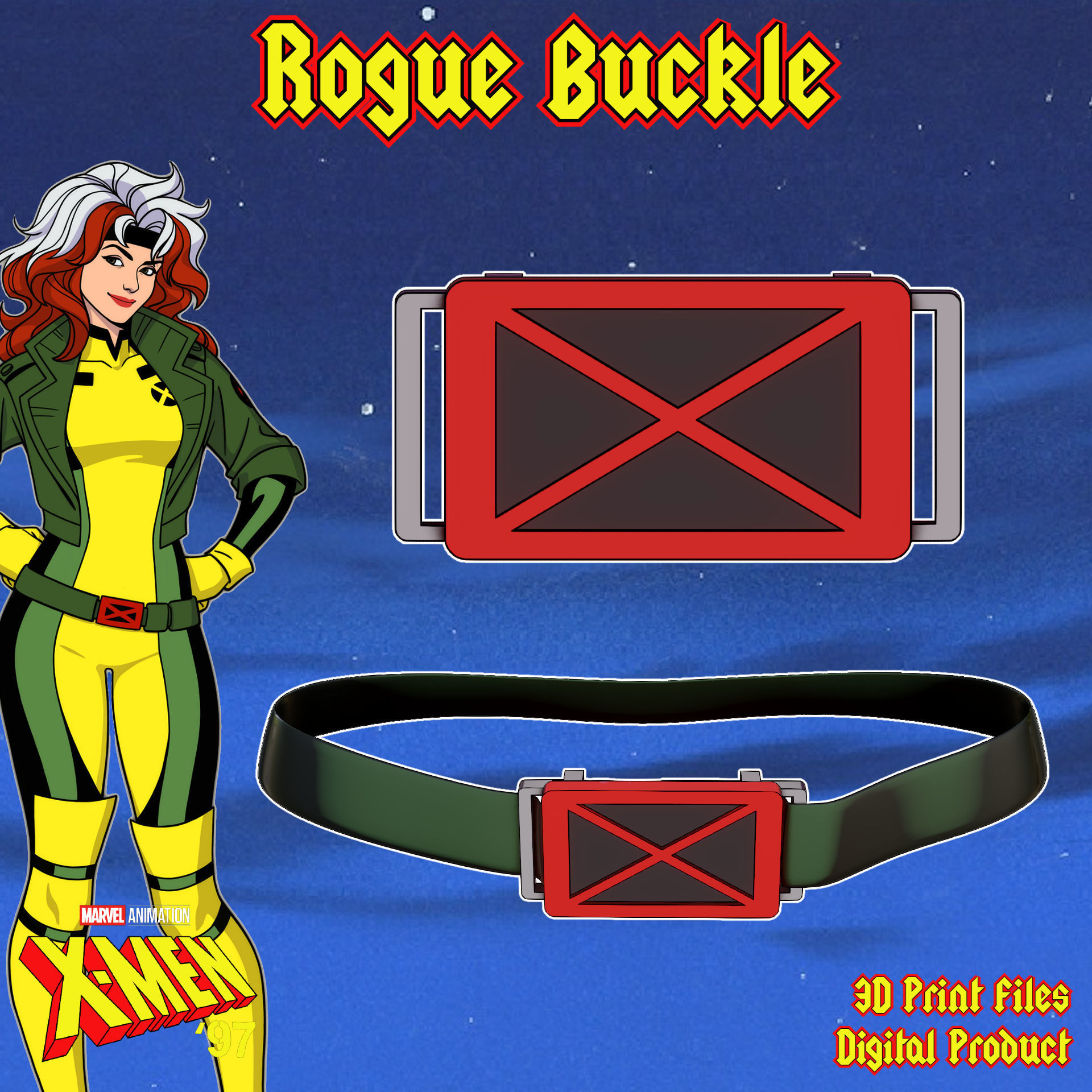 Rogue Buckle X Men 97 Animated Series 3D model 3D printable | CGTrader