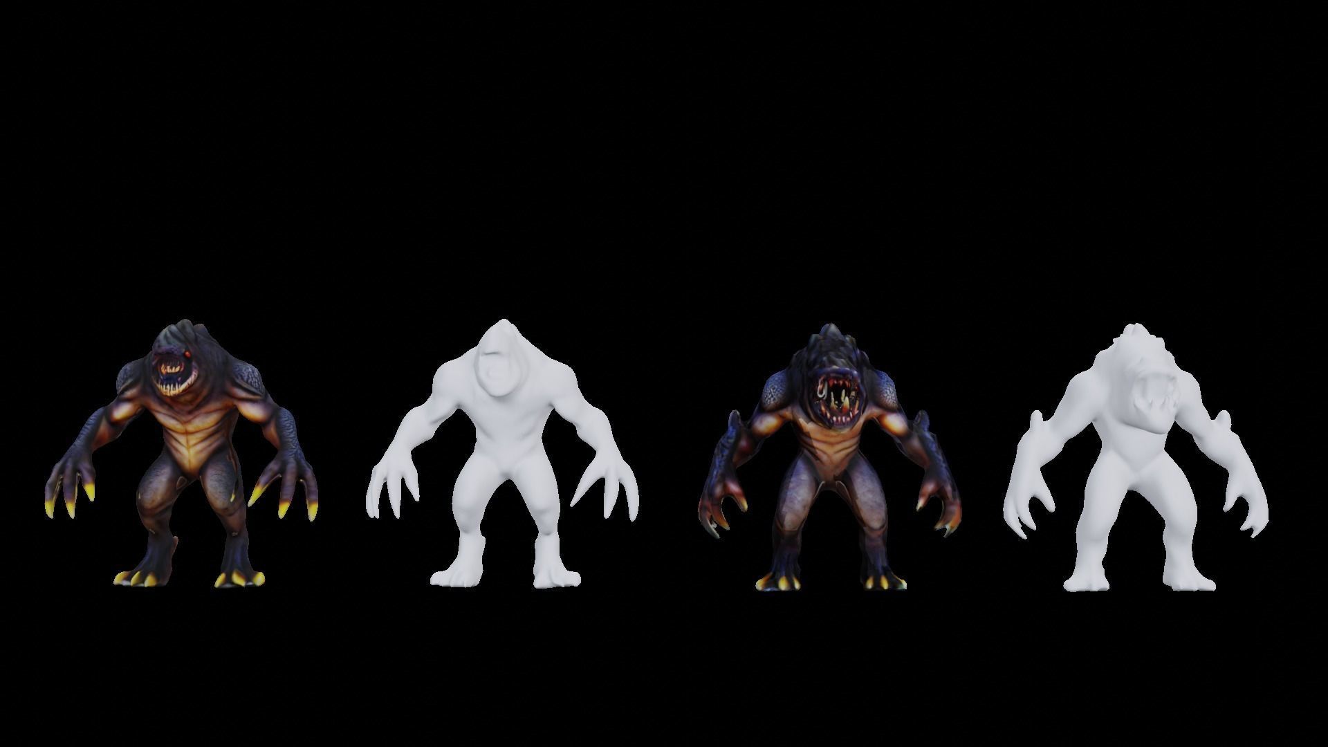 3D model Two Monsters Low-poly 3D model VR / AR / low-poly | CGTrader