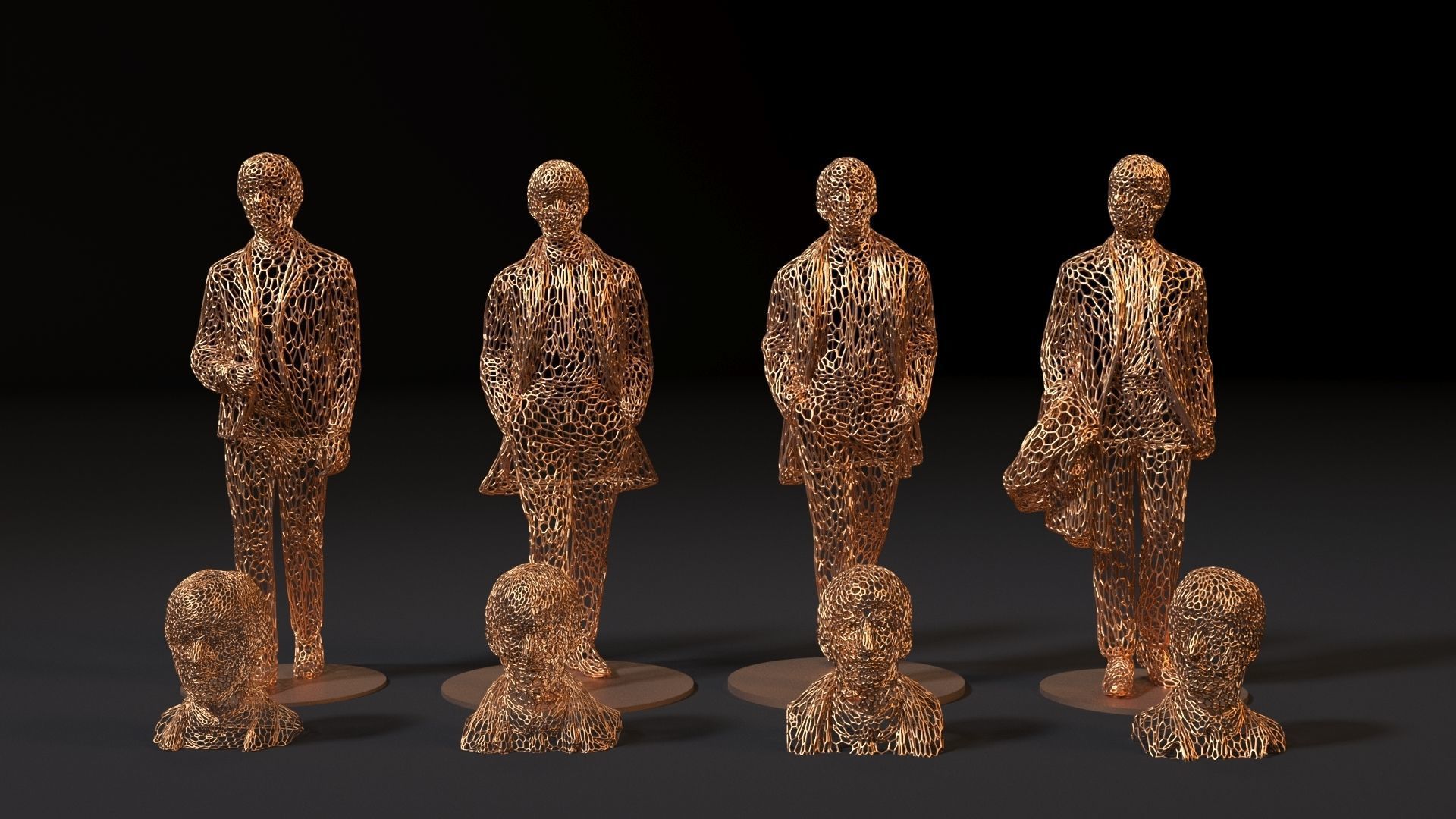 The Beatles Mccartney Harrison Starr Lennon 3D model 3D printable ...