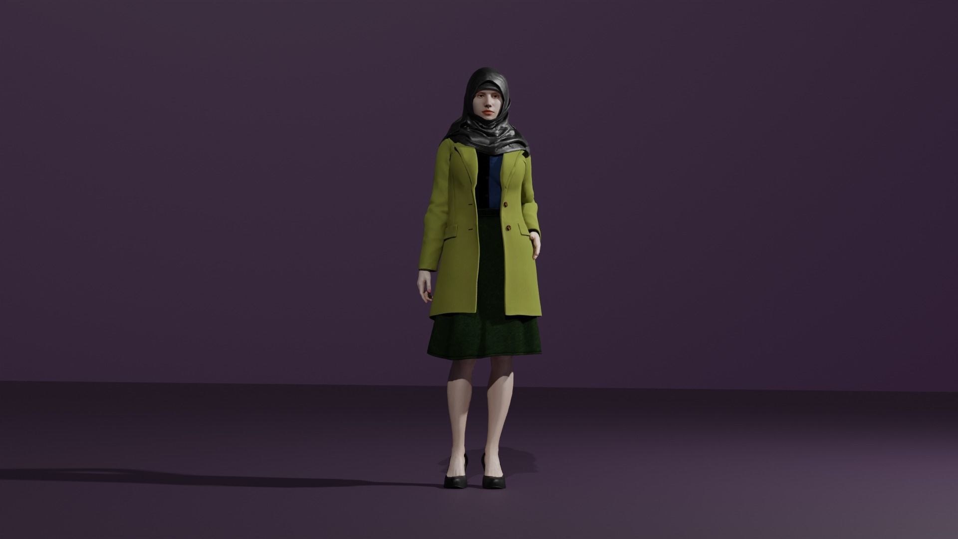 3D model Hijab girl VR / AR / low-poly | CGTrader