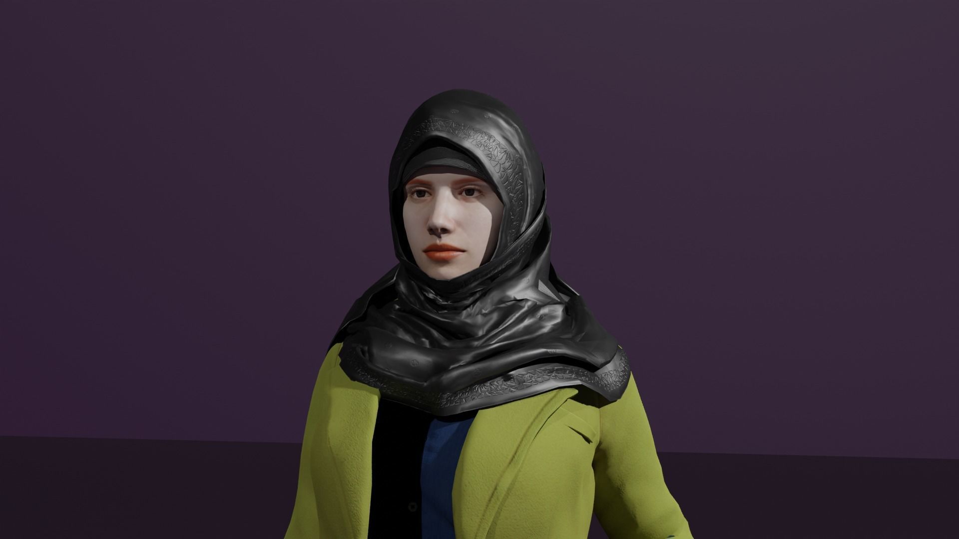 3D model Hijab girl VR / AR / low-poly | CGTrader