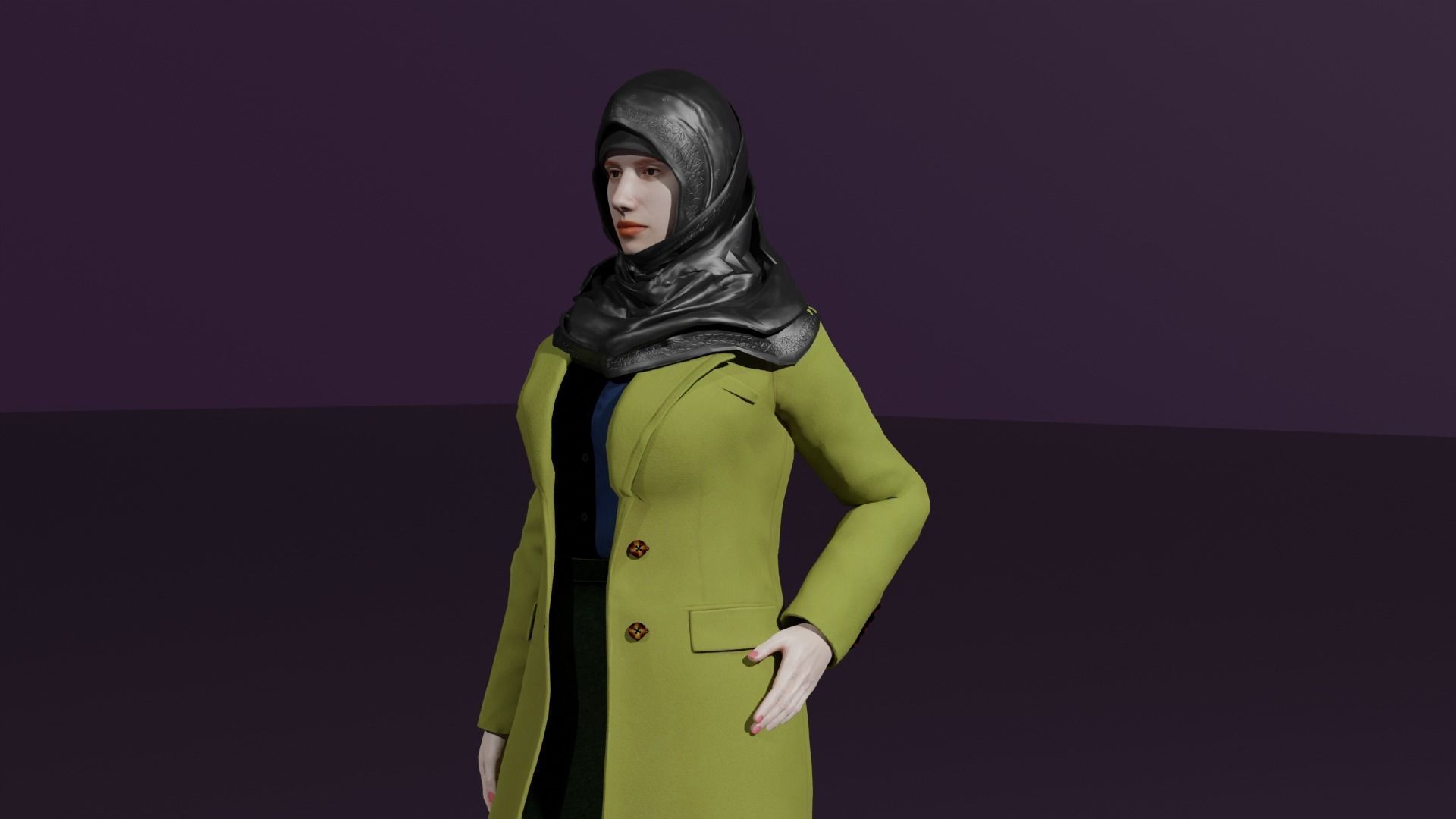 3D model Hijab girl VR / AR / low-poly | CGTrader