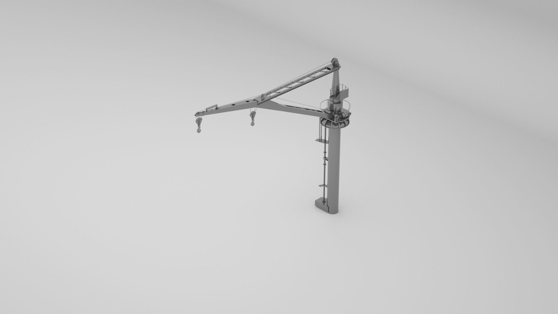 Naval Winch Crane - World War 2 Warship 3D model rigged | CGTrader