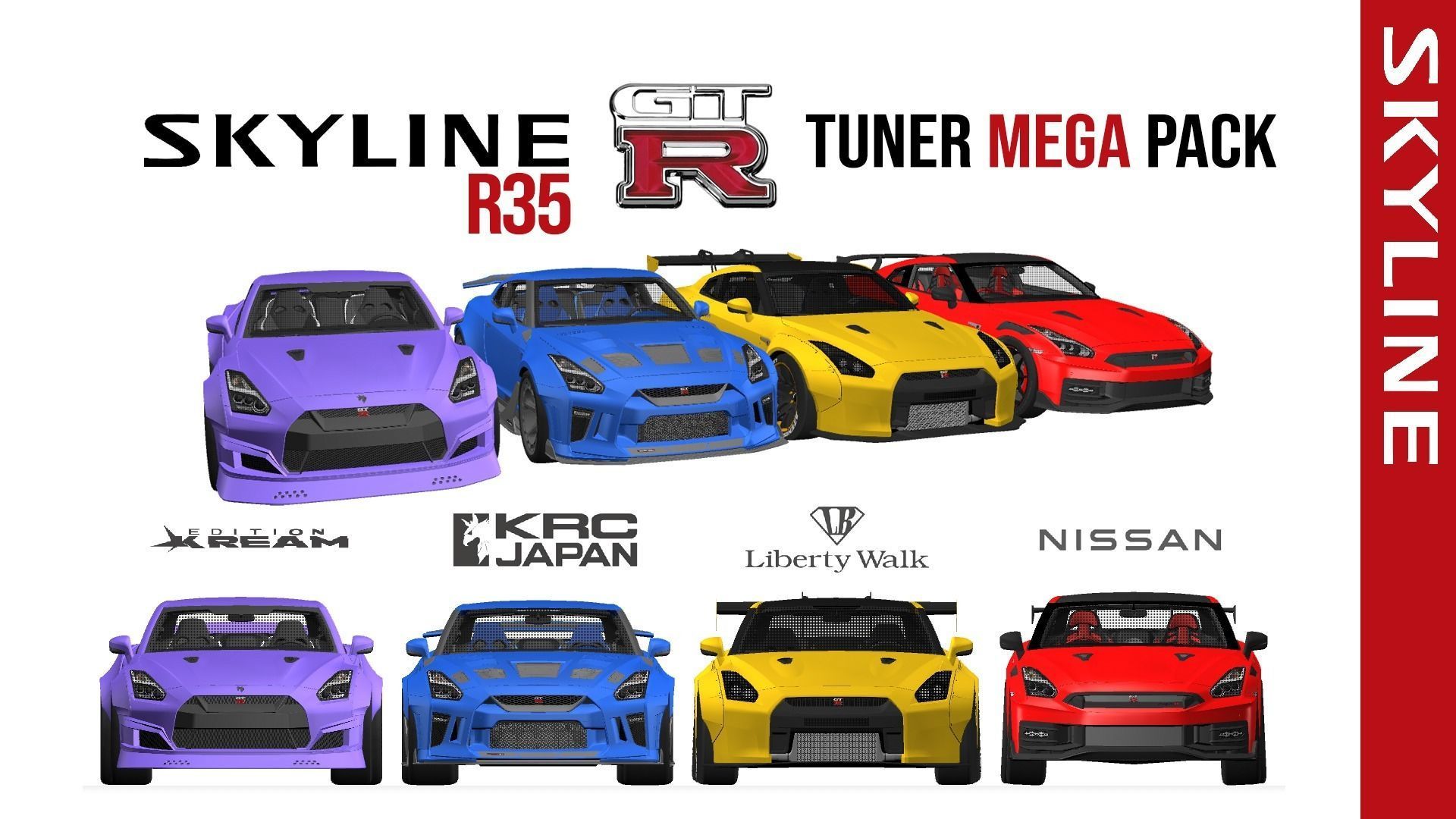Nissan R35 Tuners mega Pack 3D model 3D model | CGTrader