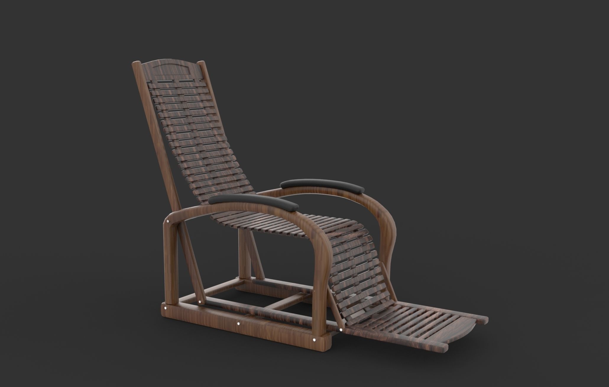 Wooden recliner chair 3D model animated | CGTrader