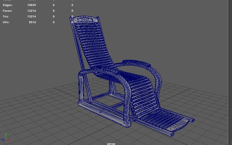 Wooden recliner chair 3D model animated | CGTrader