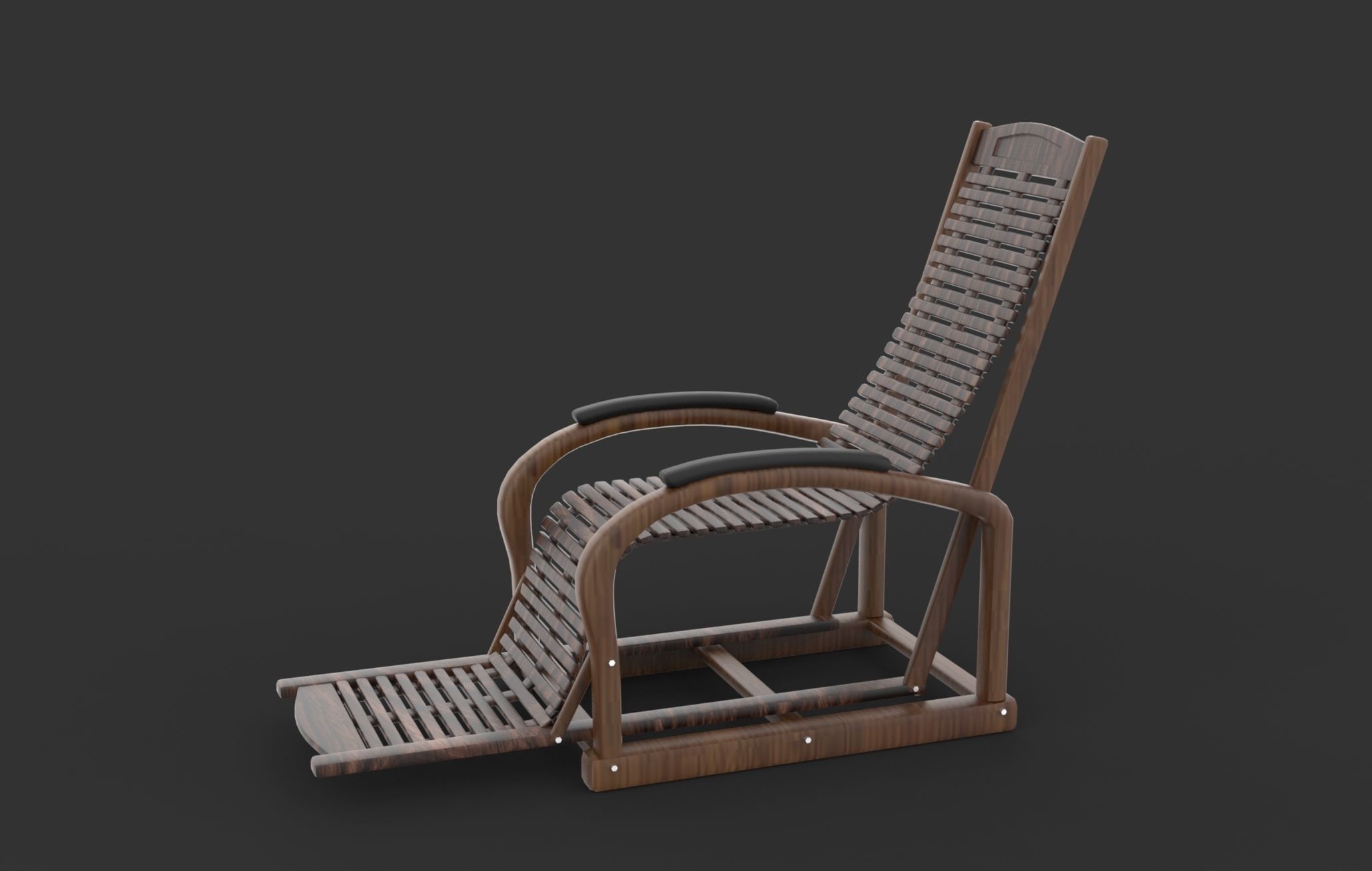 Wooden recliner chair 3D model animated | CGTrader