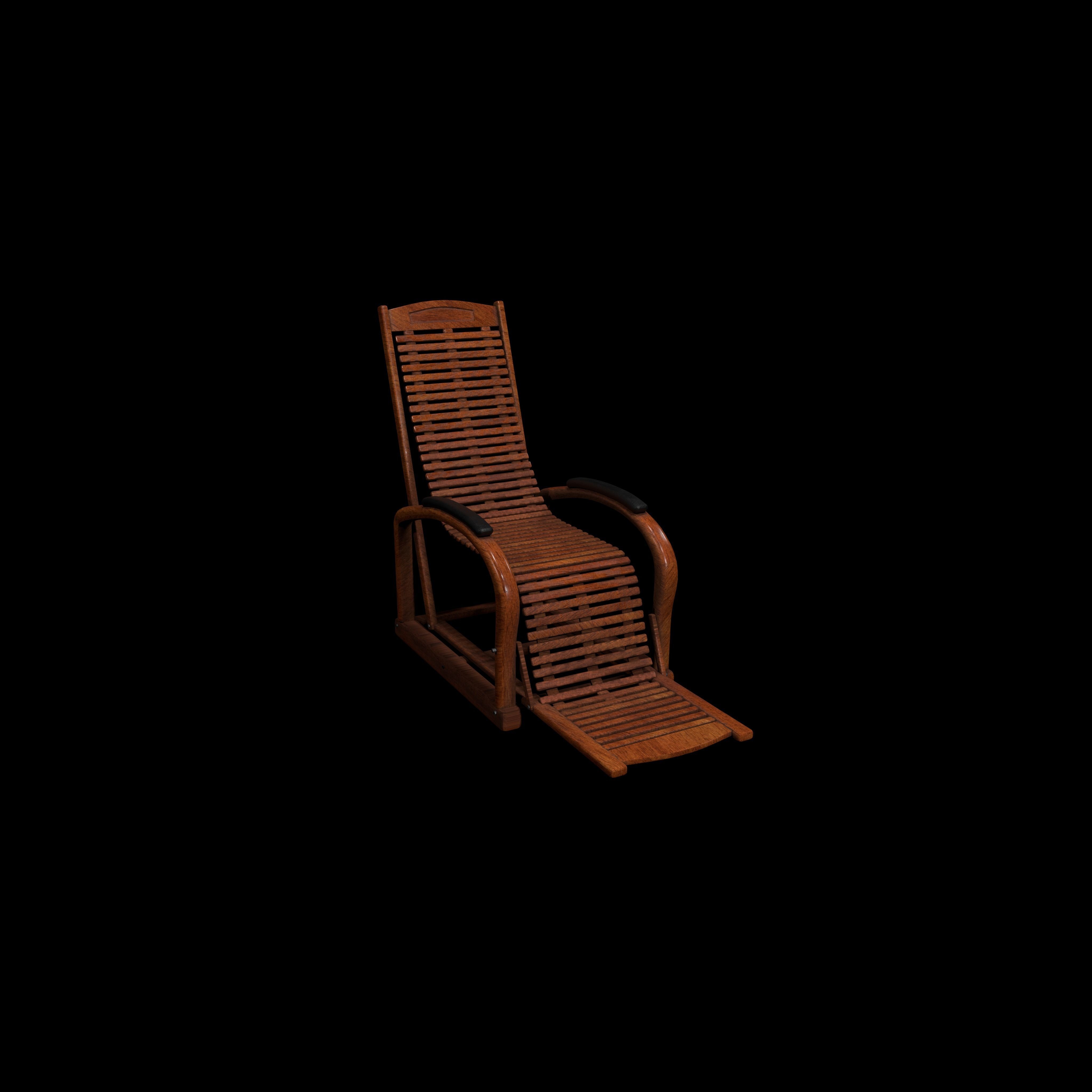 Wooden recliner chair 3D model animated | CGTrader