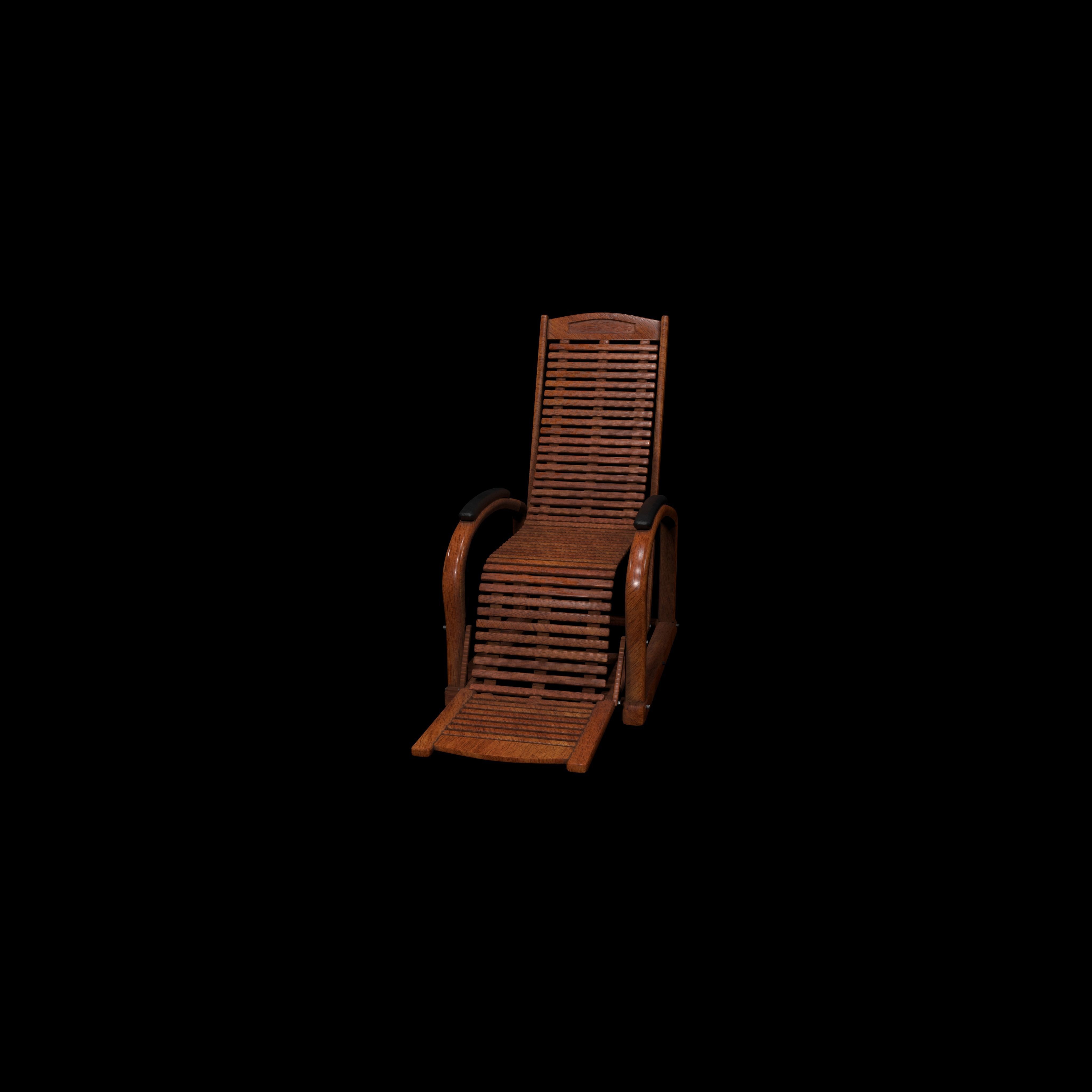 Wooden recliner chair 3D model animated | CGTrader