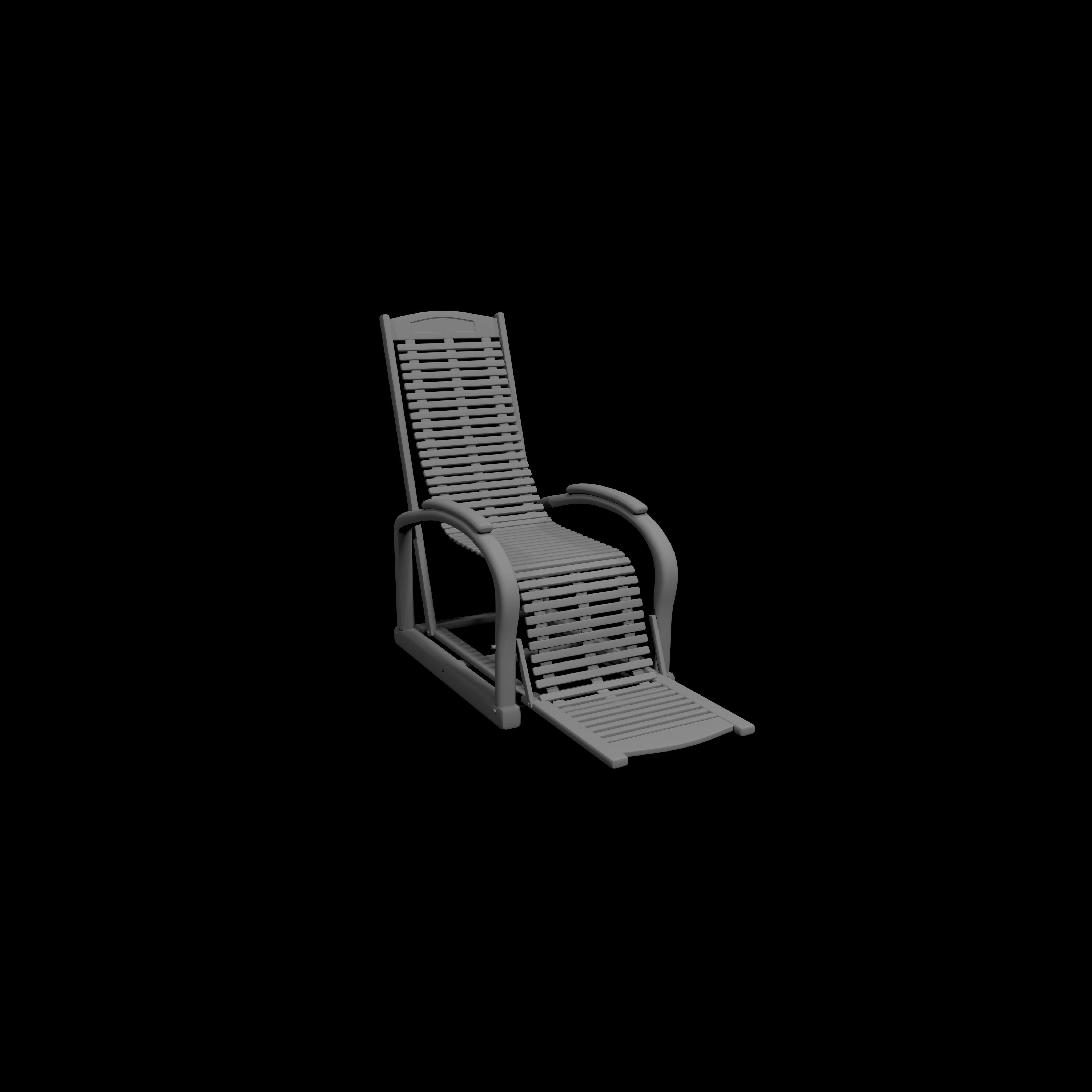 Wooden recliner chair 3D model animated | CGTrader