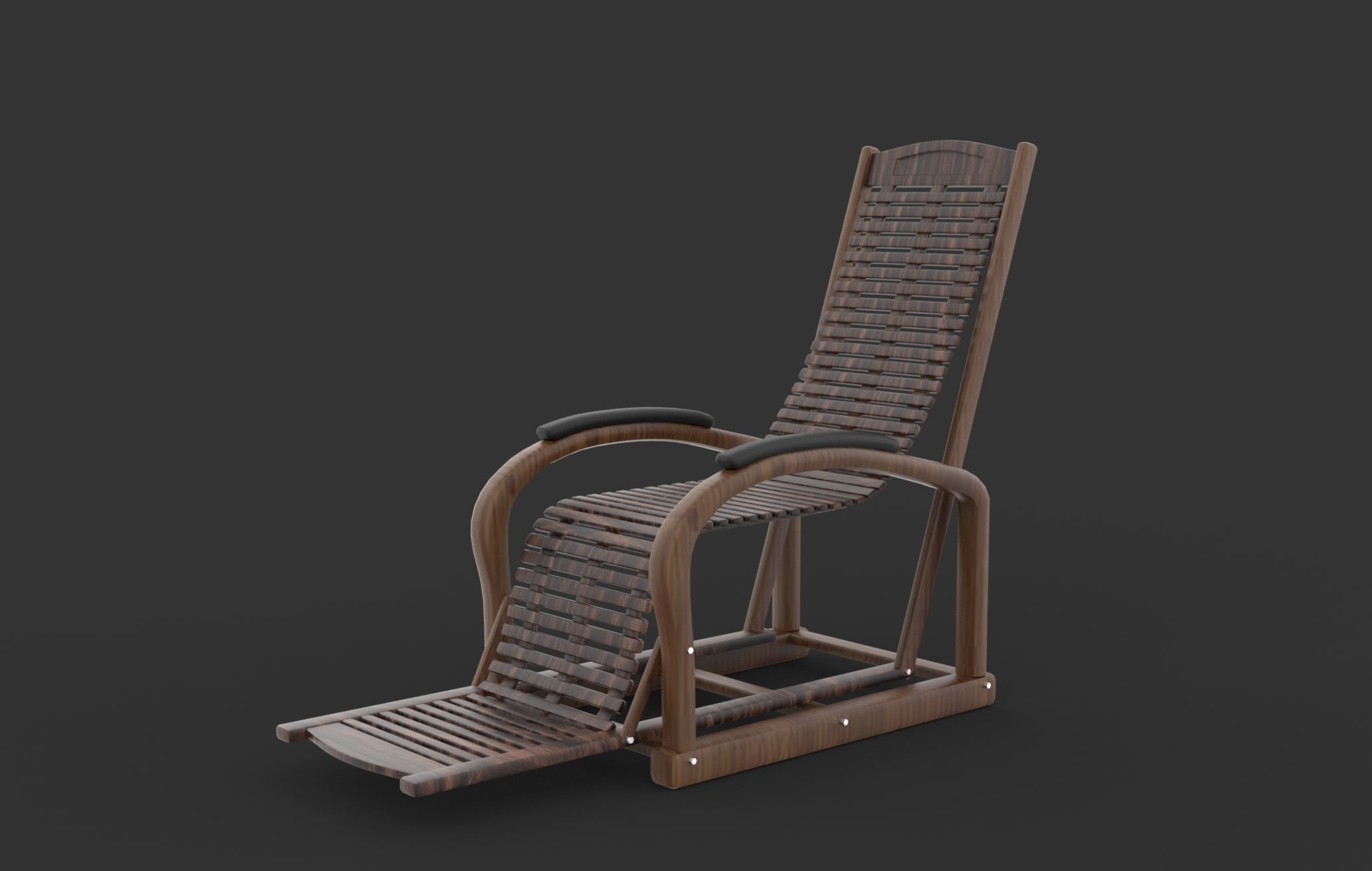 Wooden recliner chair 3D model animated | CGTrader