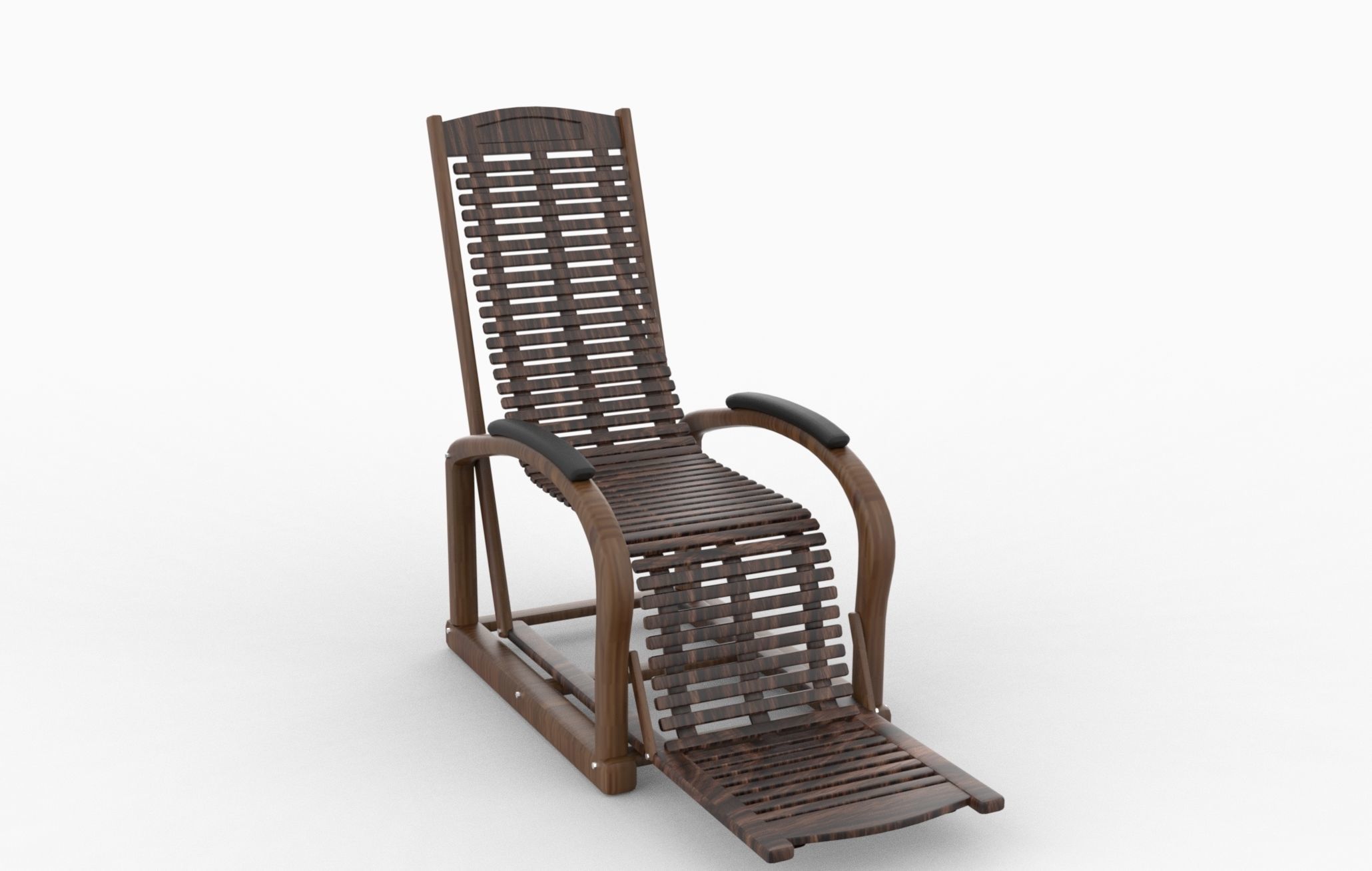 Wooden recliner chair 3D model animated | CGTrader