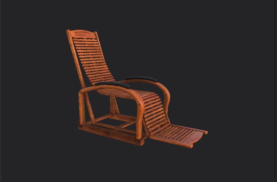 Wooden recliner chair 3D model animated | CGTrader