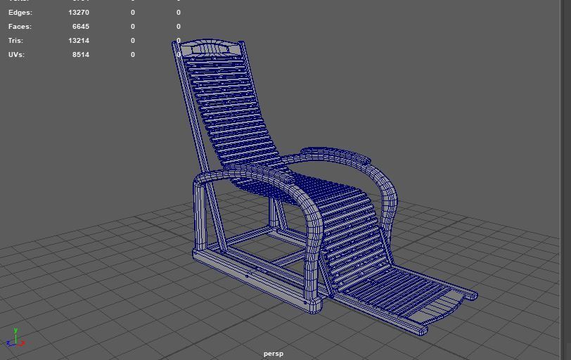 Wooden recliner chair 3D model animated | CGTrader
