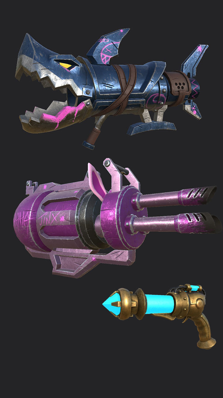 3D model Jinx Guns weapon PBR VR / AR / low-poly | CGTrader