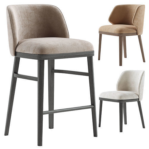 LUM BarStool and LUM Chair 3D model | CGTrader