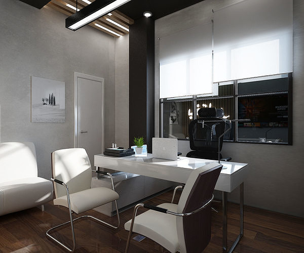 small modern office design free 3D model | CGTrader