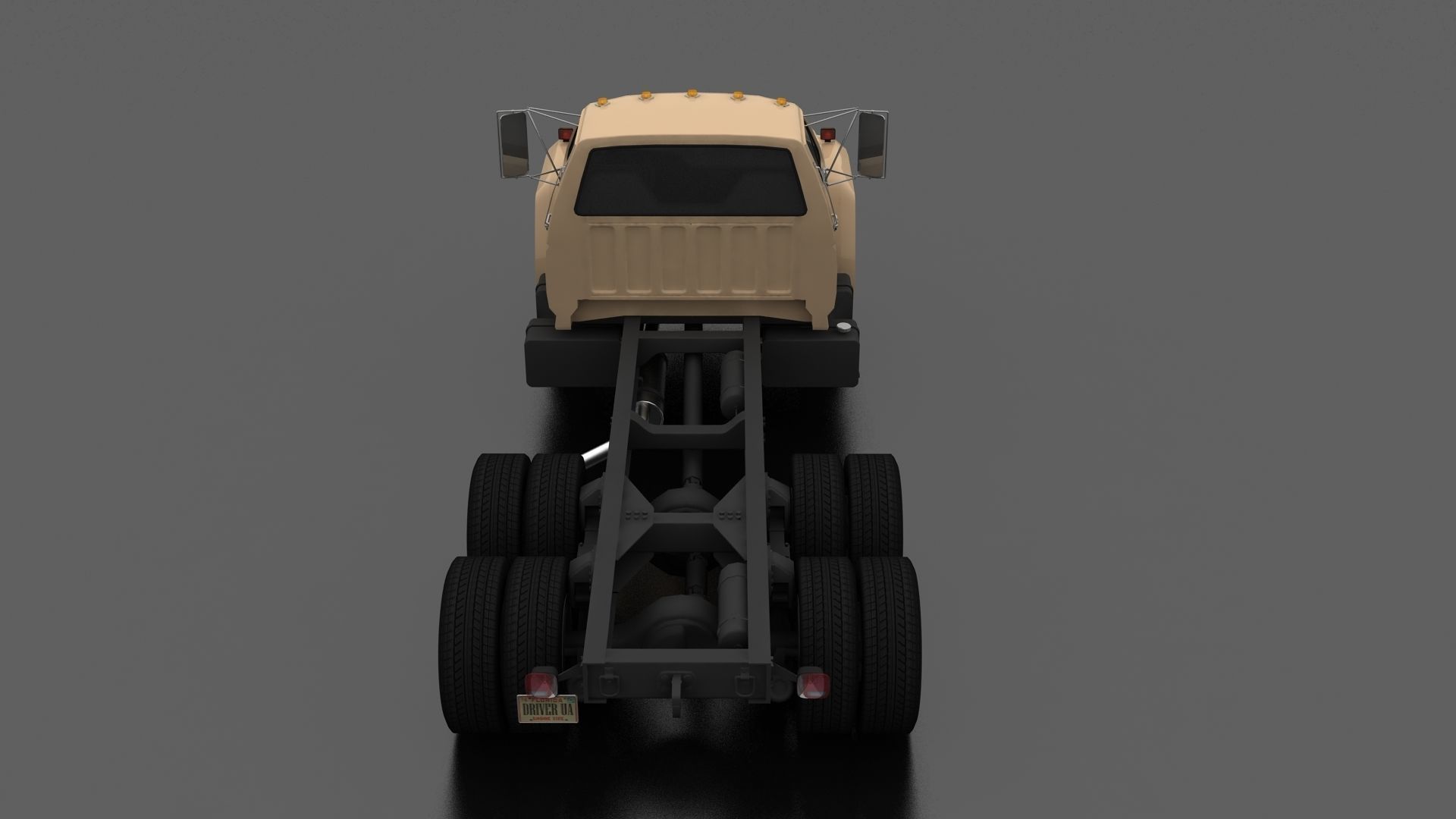 3D model F-Series F-800 Truck Chassis Tandem Axle 1980 VR / AR / low ...
