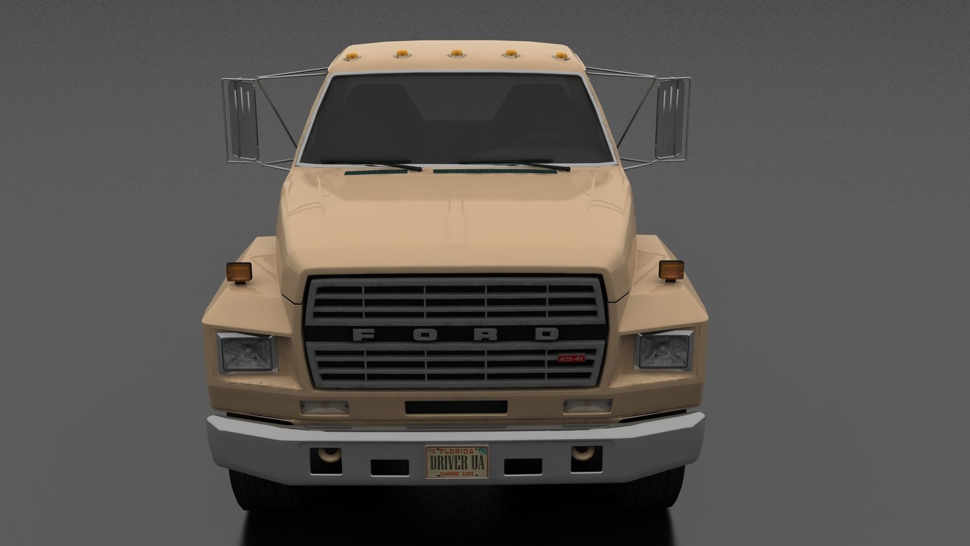 3D model F-Series F-800 Truck Chassis Tandem Axle 1980 VR / AR / low ...