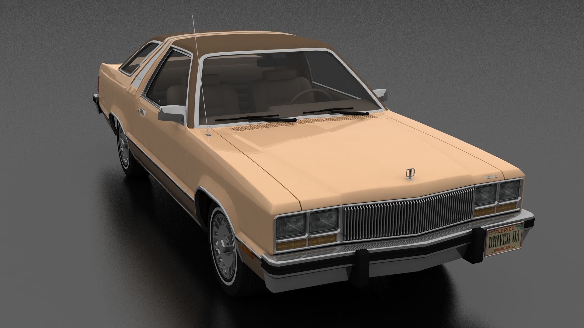 3D model Fairmont Futura 1978 and 5 Exterior Custom Parts VR / AR / low ...