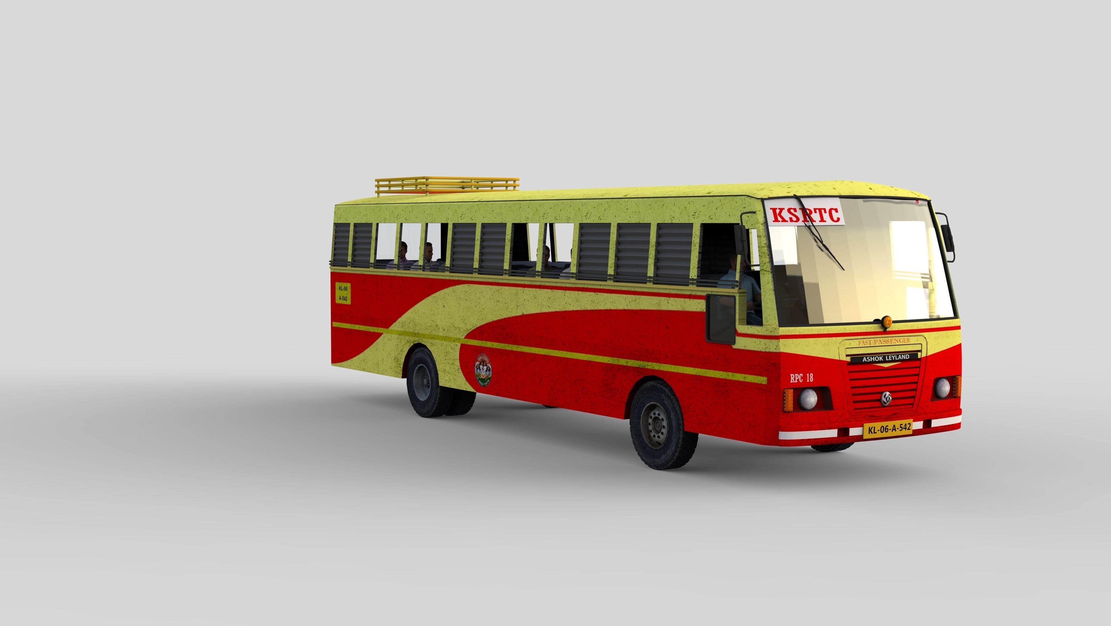 3D model KSRTC Bus model VR / AR / low-poly | CGTrader