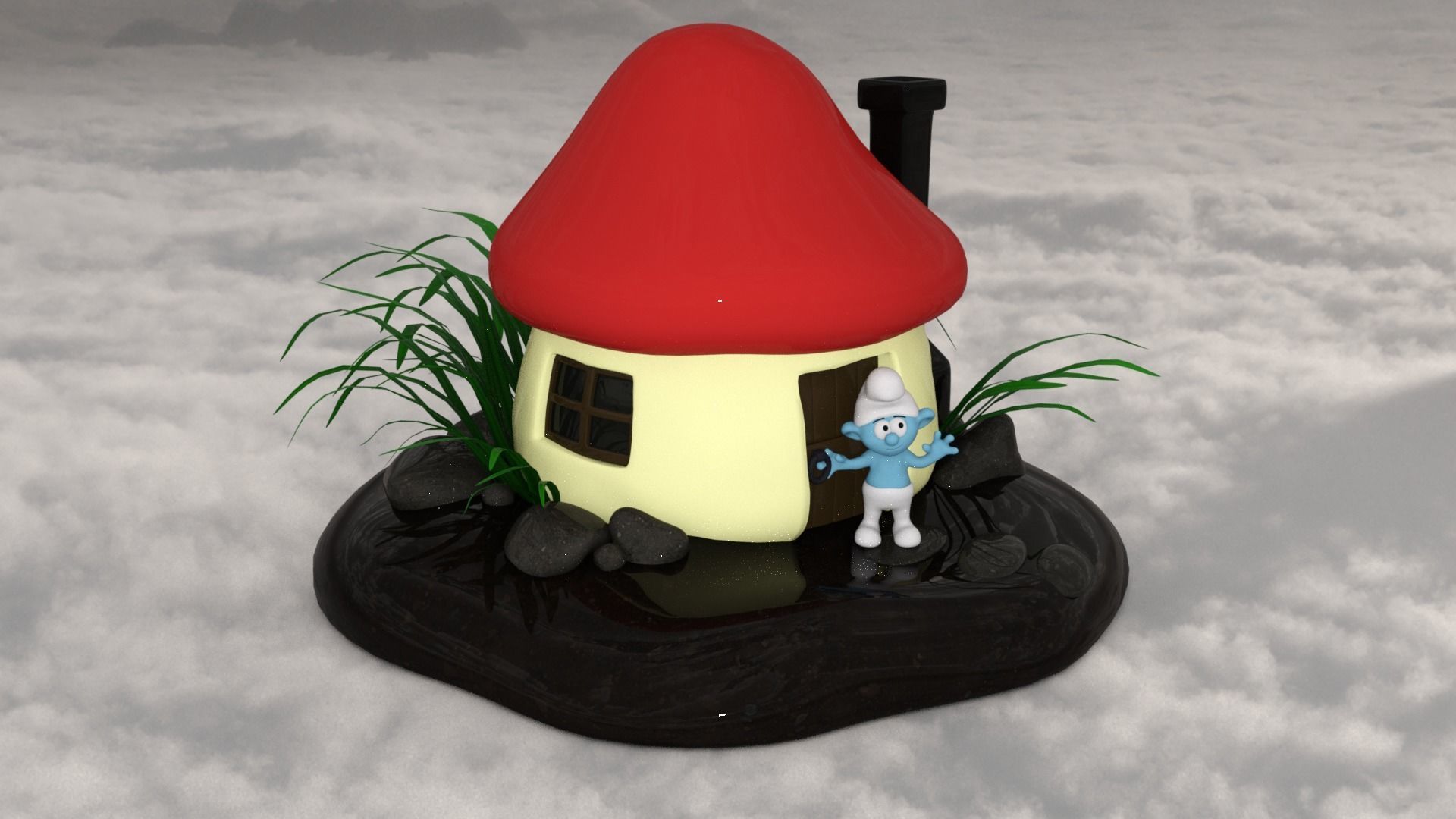 3D model House smurf VR / AR / low-poly | CGTrader