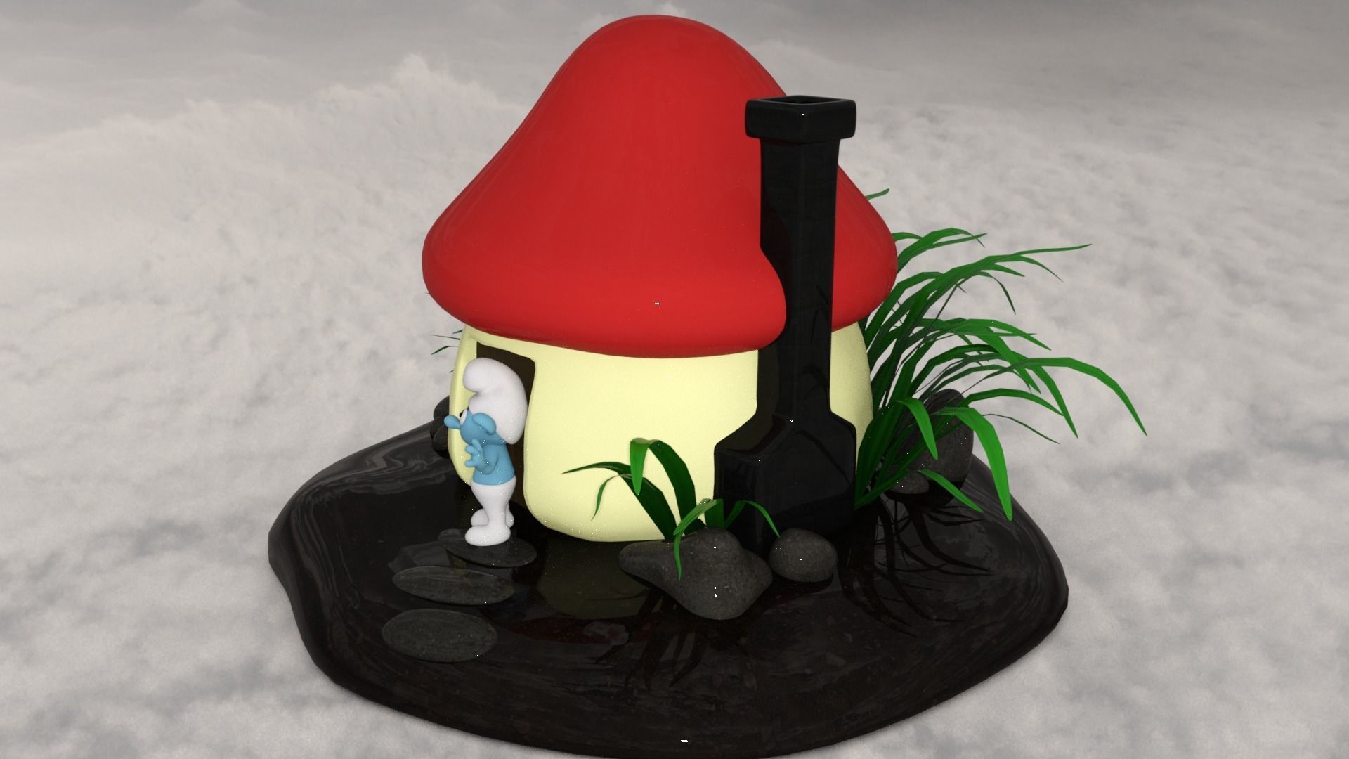3D model House smurf VR / AR / low-poly | CGTrader