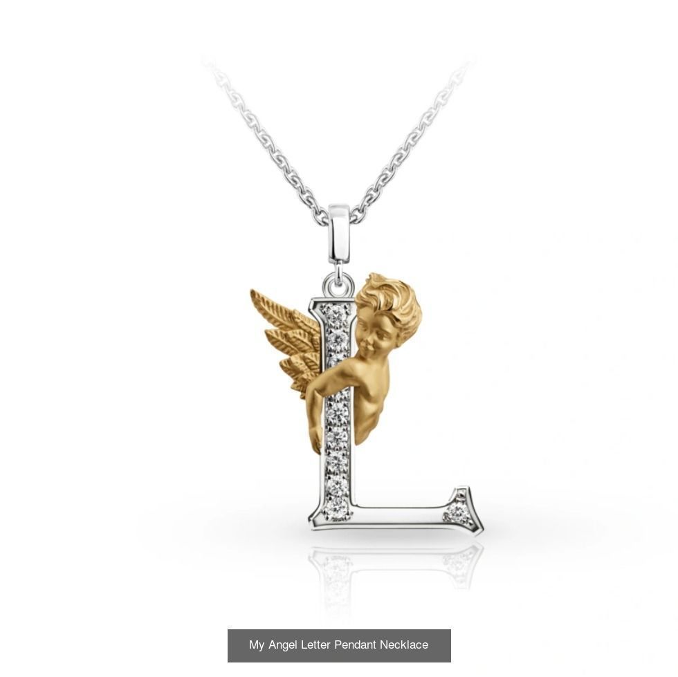 My Angel Letter Pendant Necklace 3D Model Collection 3D printable ...