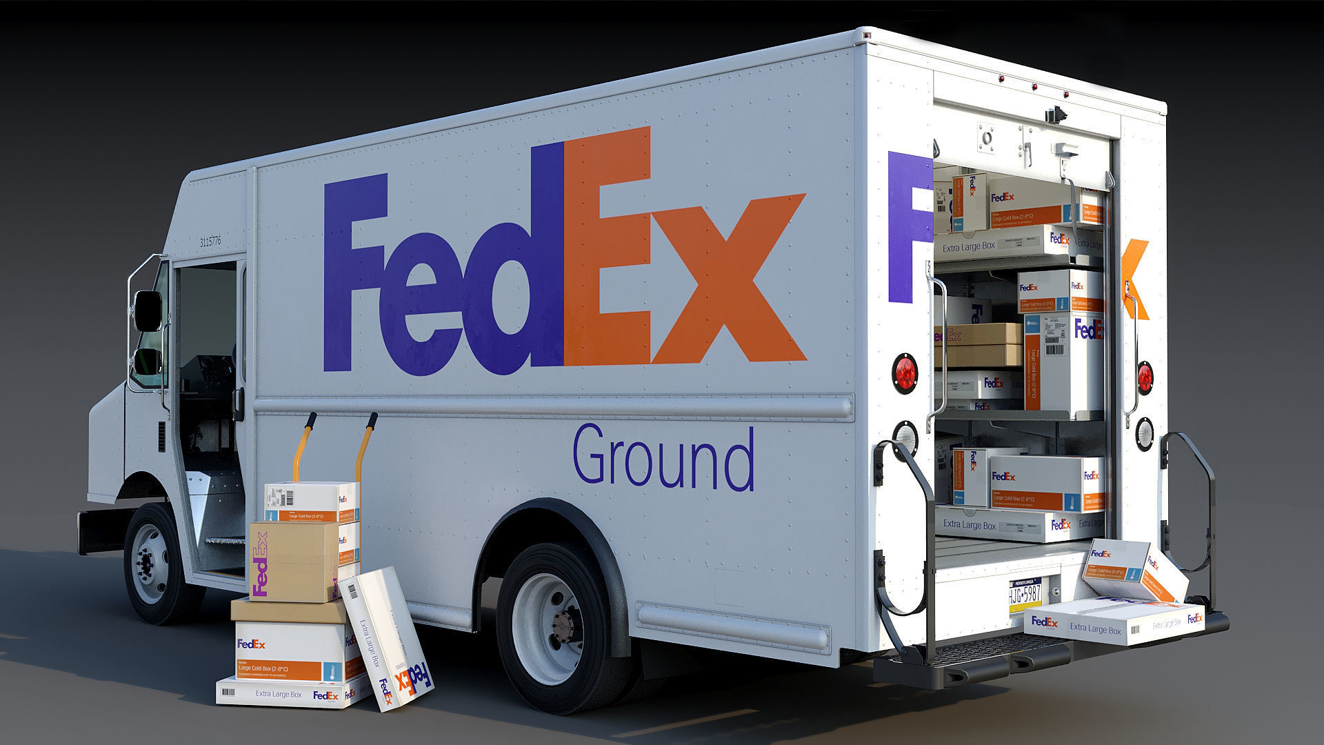 3D model Stepvan FedEX Truck VR / AR / low-poly | CGTrader