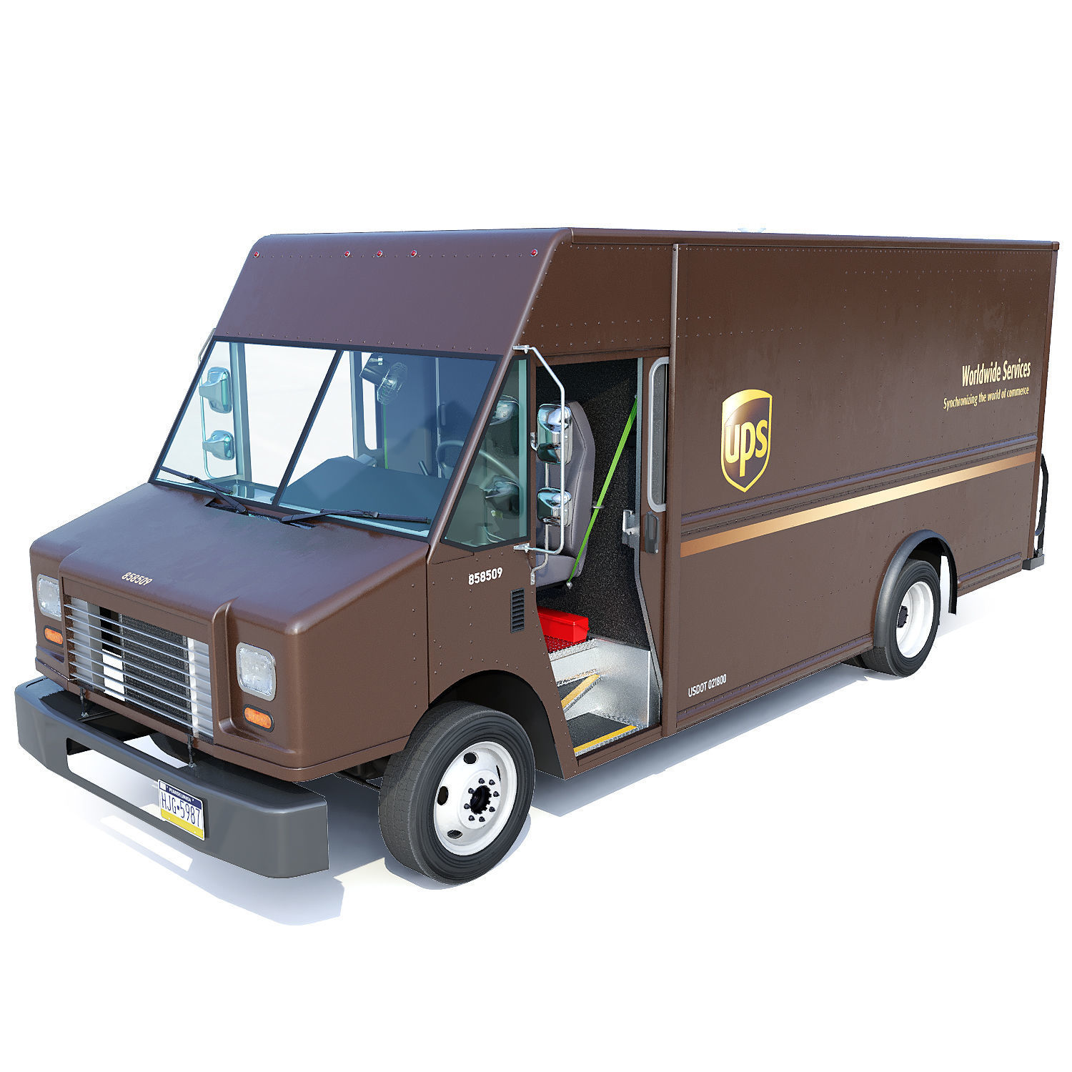 3D model Step van UPS mail Truck VR / AR / low-poly | CGTrader