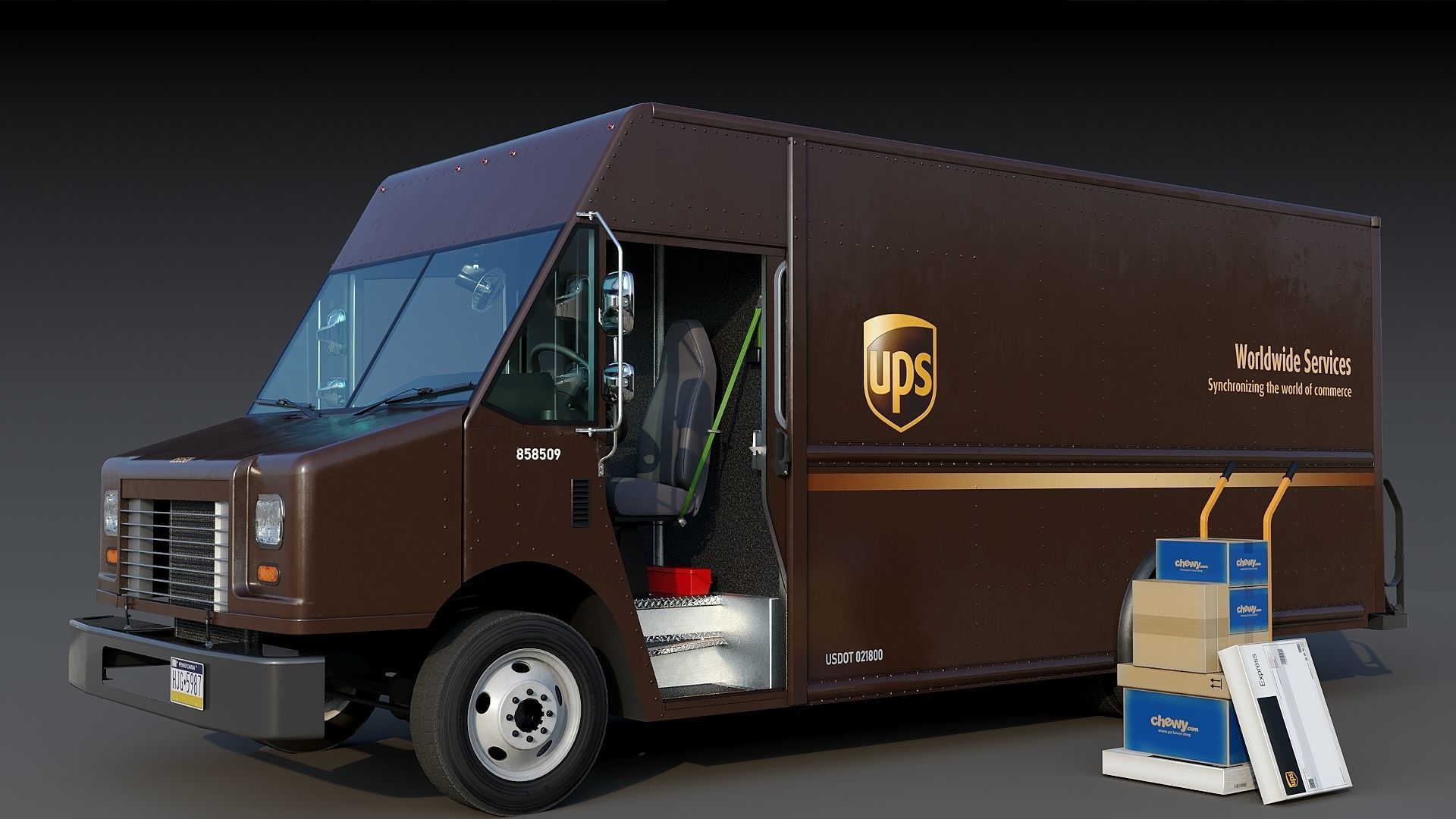 3D model Step van UPS mail Truck VR / AR / low-poly | CGTrader