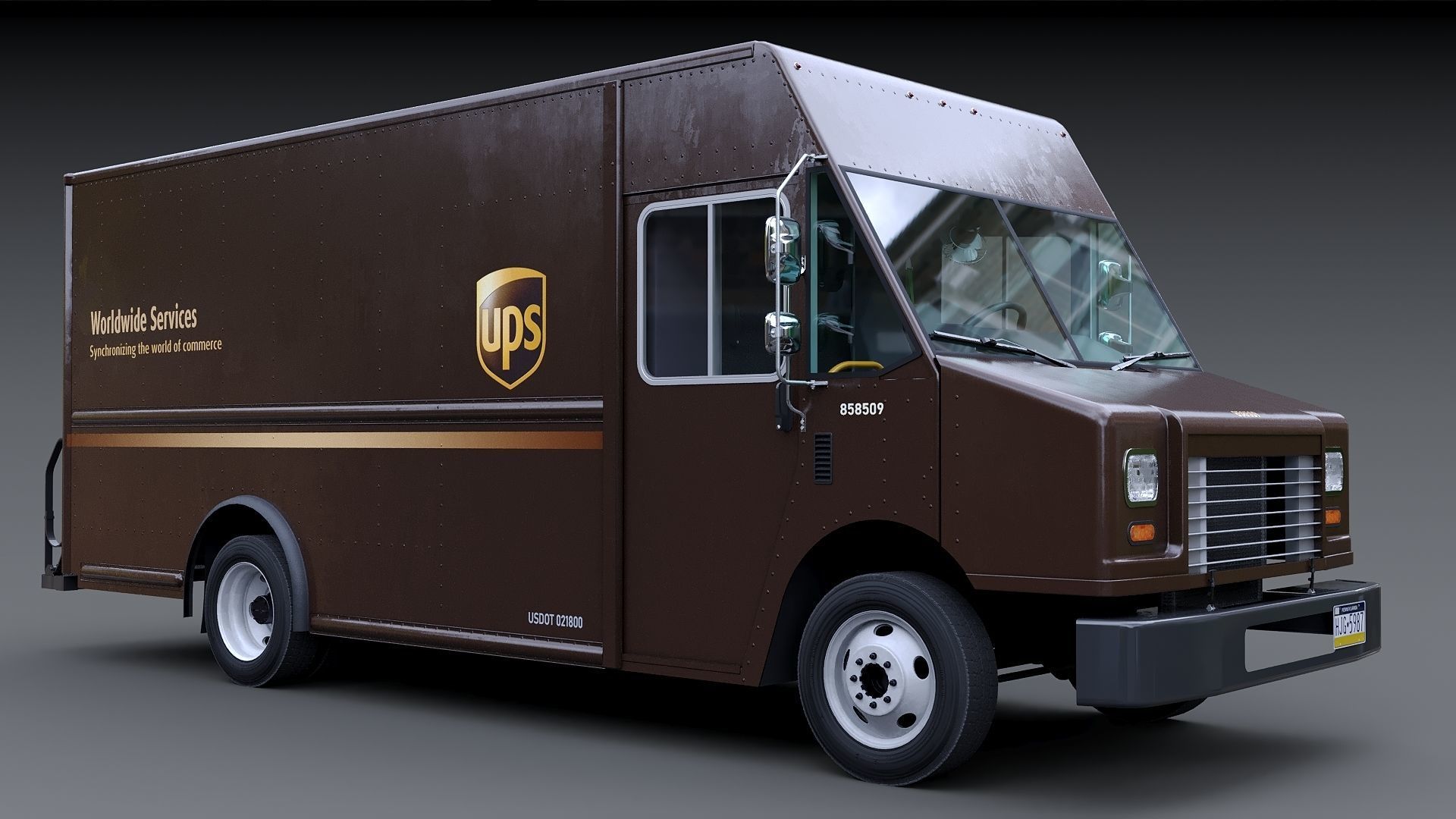 3D model Step van UPS mail Truck VR / AR / low-poly | CGTrader