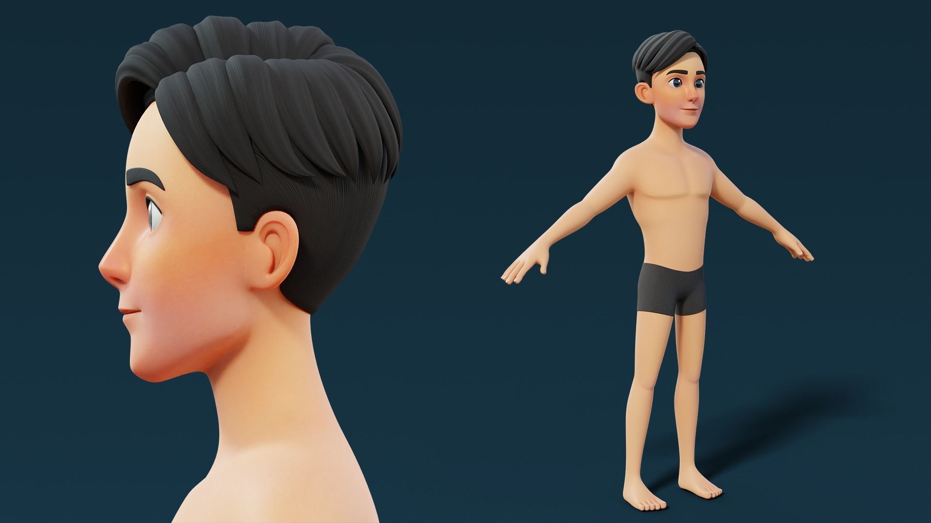 Cartoon Base Mesh Adult Male 3D model | CGTrader