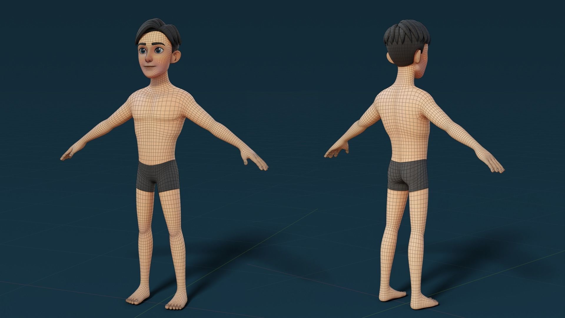 Cartoon Base Mesh Adult Male 3D model | CGTrader
