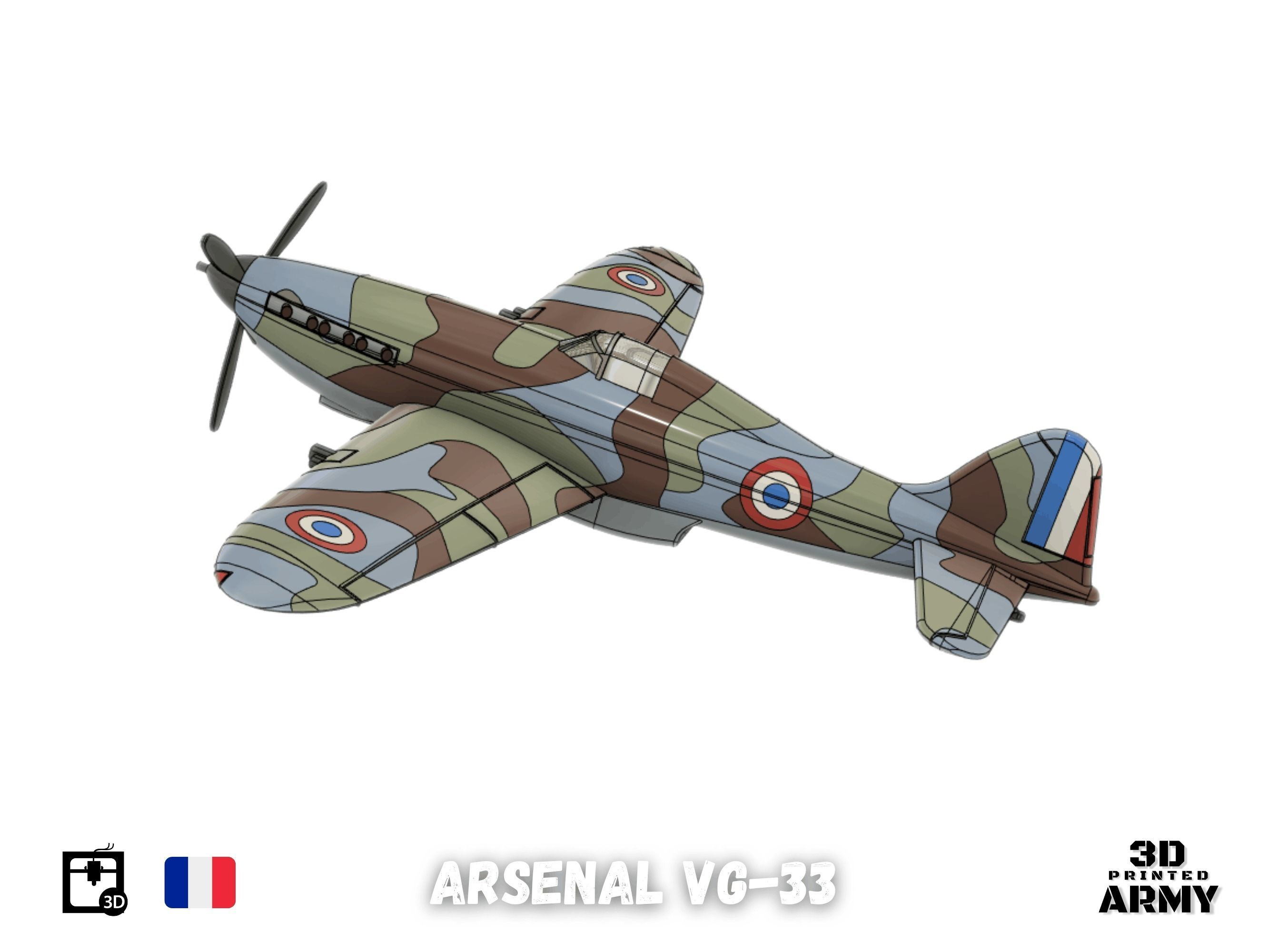 Arsenal VG-33 French warbird - STL files for 3D printing 3D model 3D printable | CGTrader