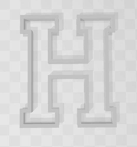 3D MODEL CUTTER LETTER H 3D model 3D printable | CGTrader