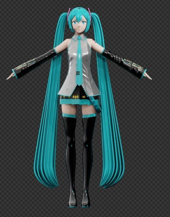 3D model Miku V1 VR / AR / low-poly | CGTrader