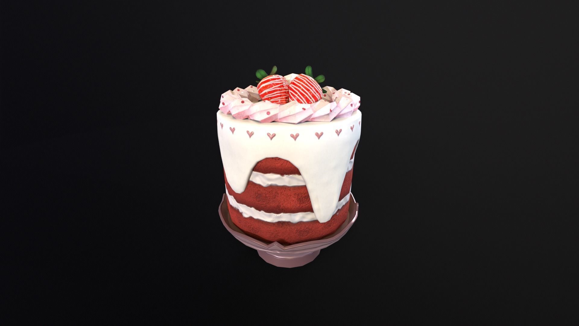 3D model Strawberry Tall Cake VR / AR / low-poly | CGTrader