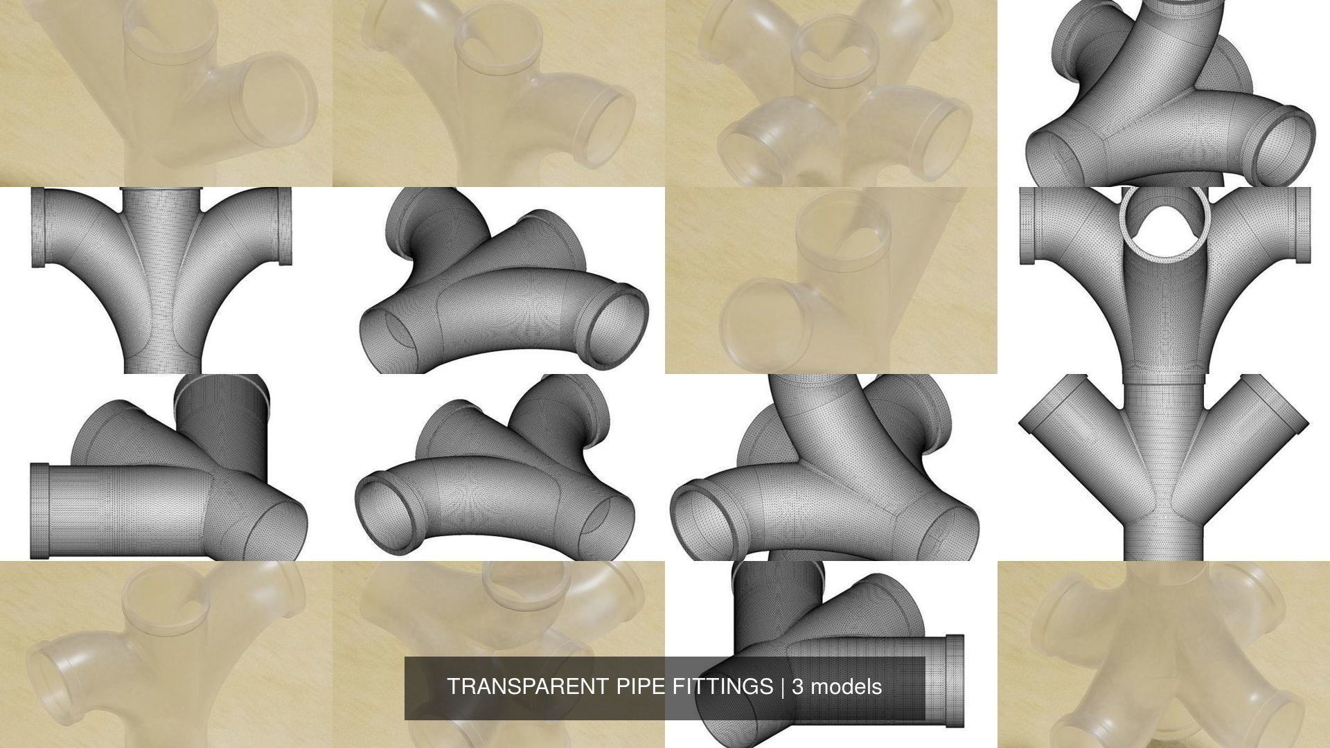 TRANSPARENT PIPE FITTINGS 3D Model Collection | CGTrader