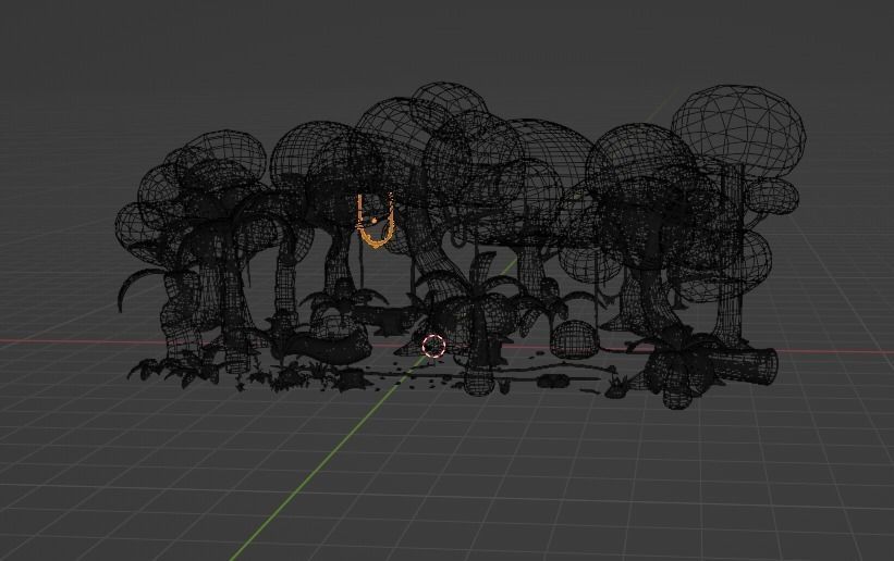 3D model blender Cartoon Jungle Pack tropical palm tree Low poly ...